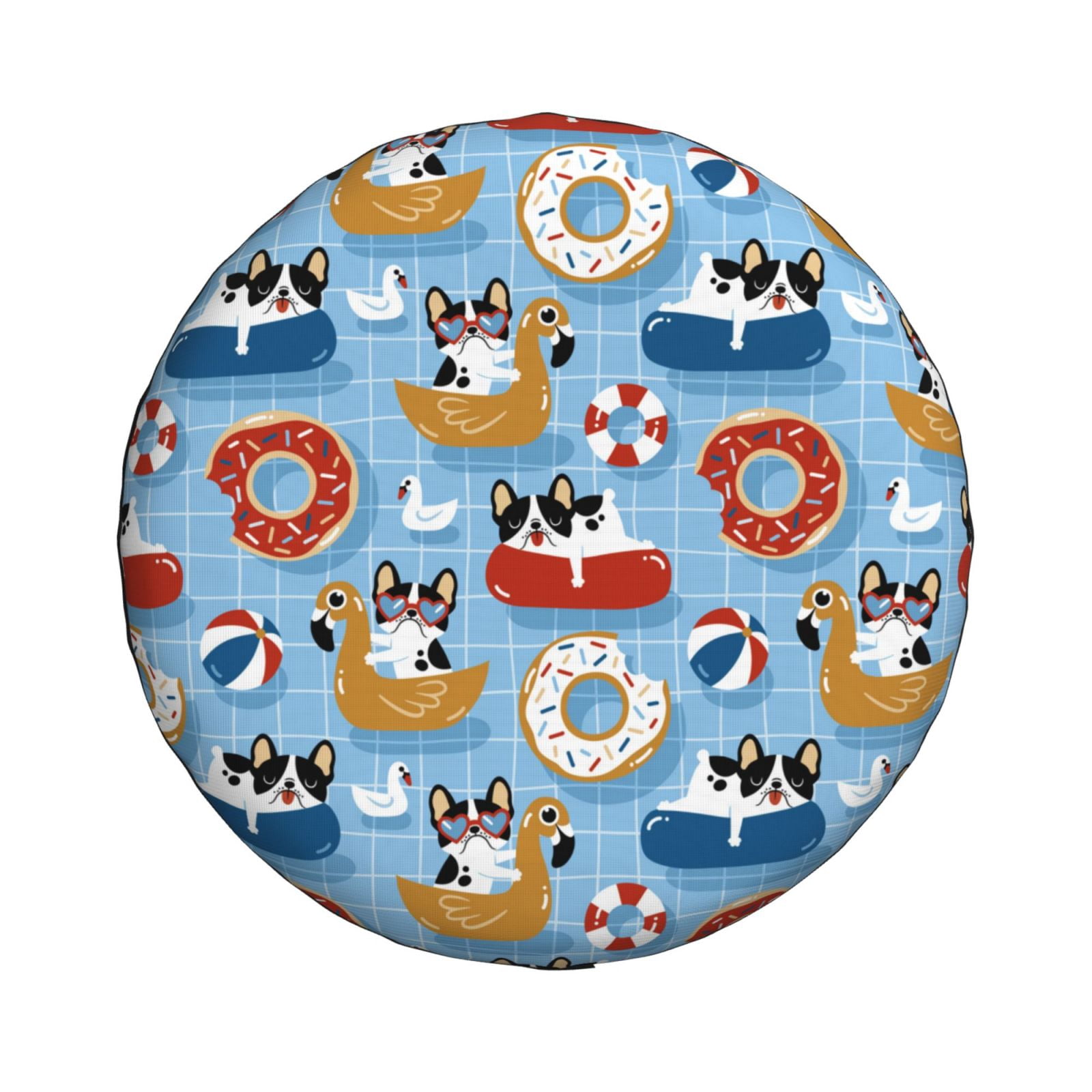 Haiem Spare Tire Cover , Wheel Cover with Dogs With Pool Floats printed ...
