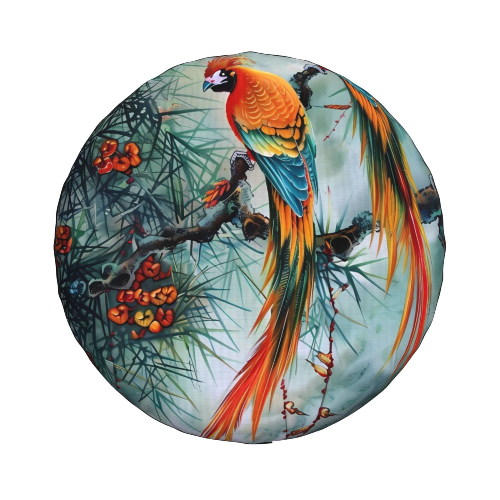 Haiem Spare Tire Cover , Wheel Cover with Exotic Birds Forest printed ...