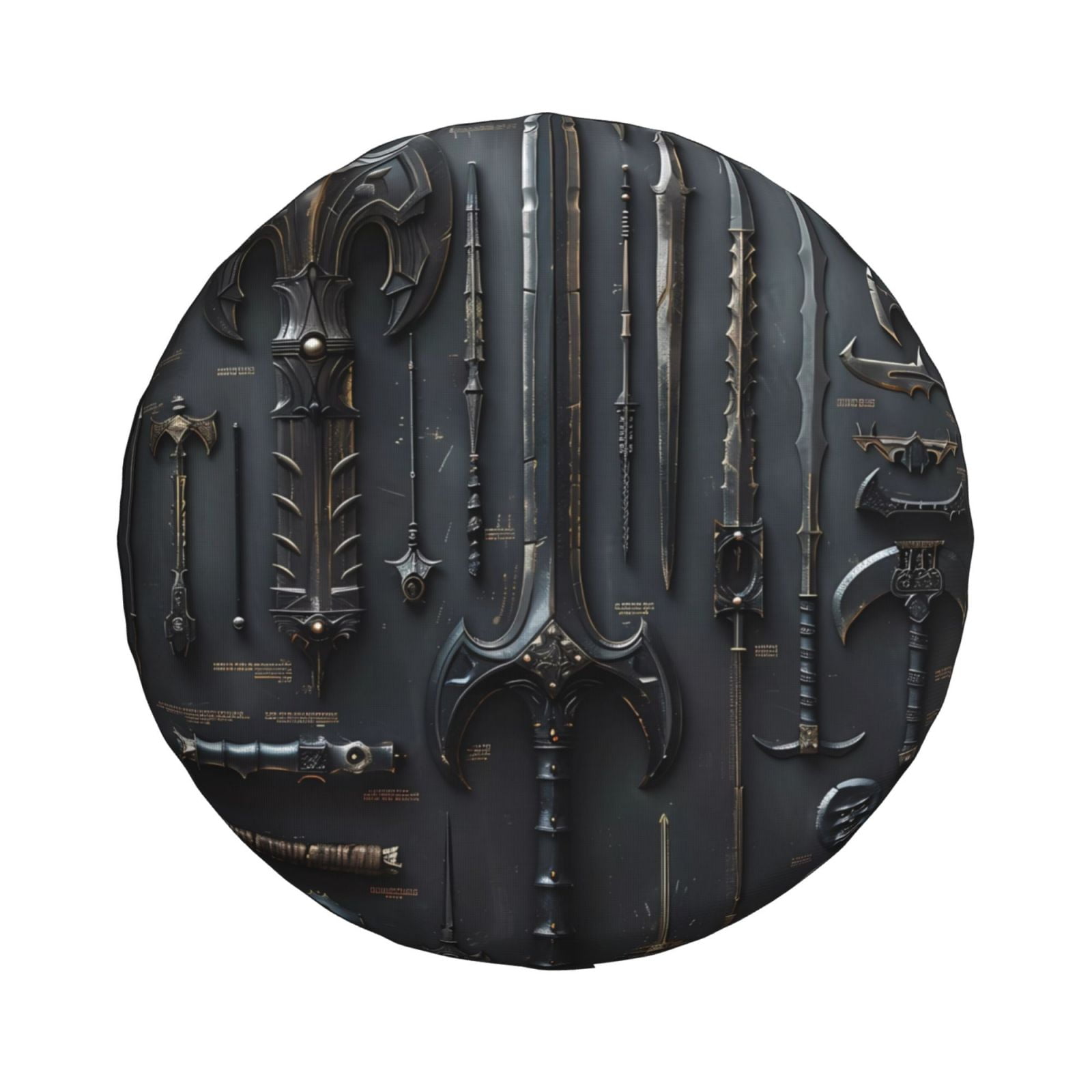 Haiem Spare Tire Cover , Wheel Cover with Fantasy Medieval Weaponry ...
