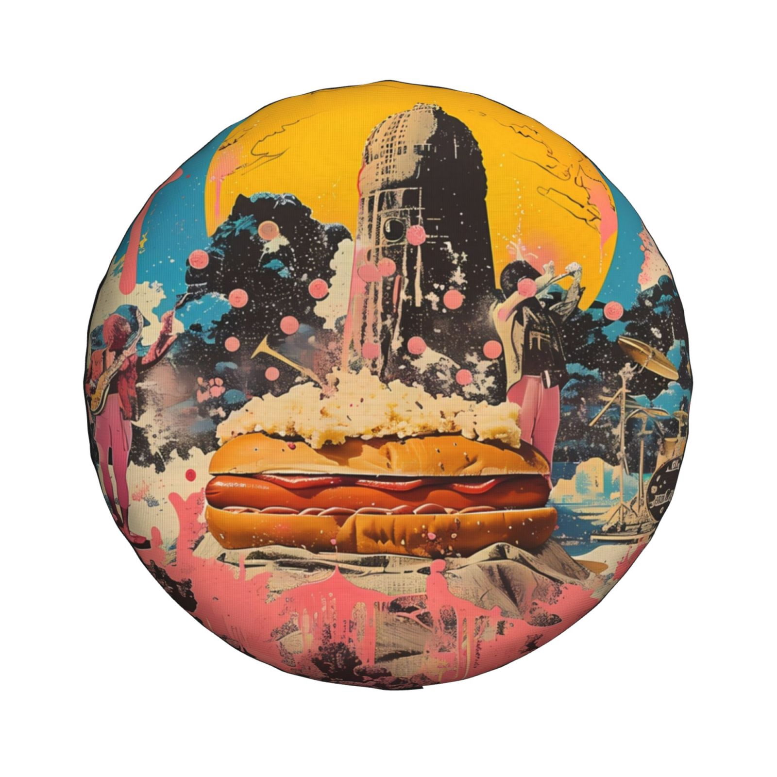 Haiem Spare Tire Cover , Wheel Cover with Psychedelic Band Hotdog Art ...