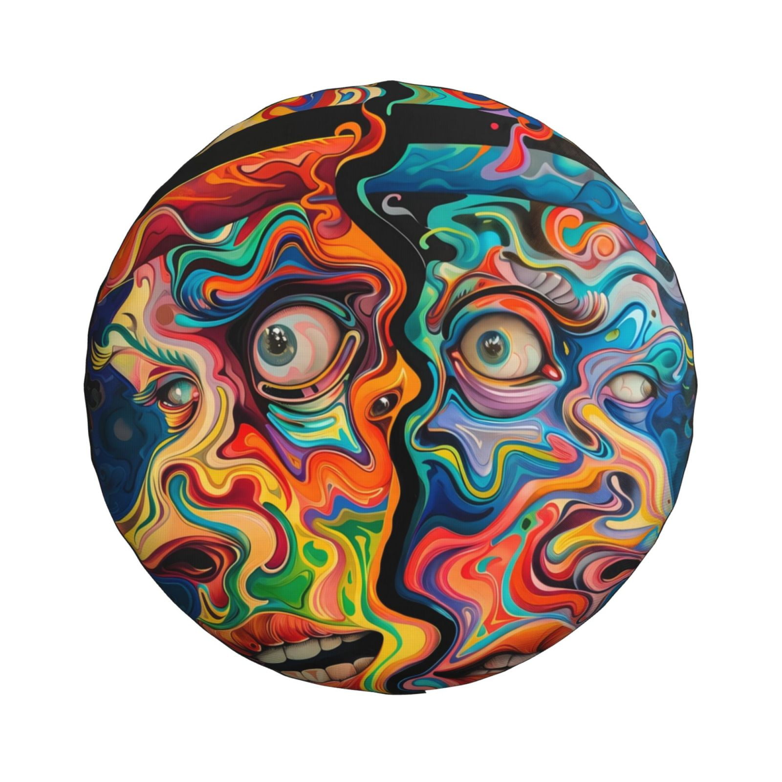 Haiem Spare Tire Cover , Wheel Cover with Psychedelic Faces Colorful ...