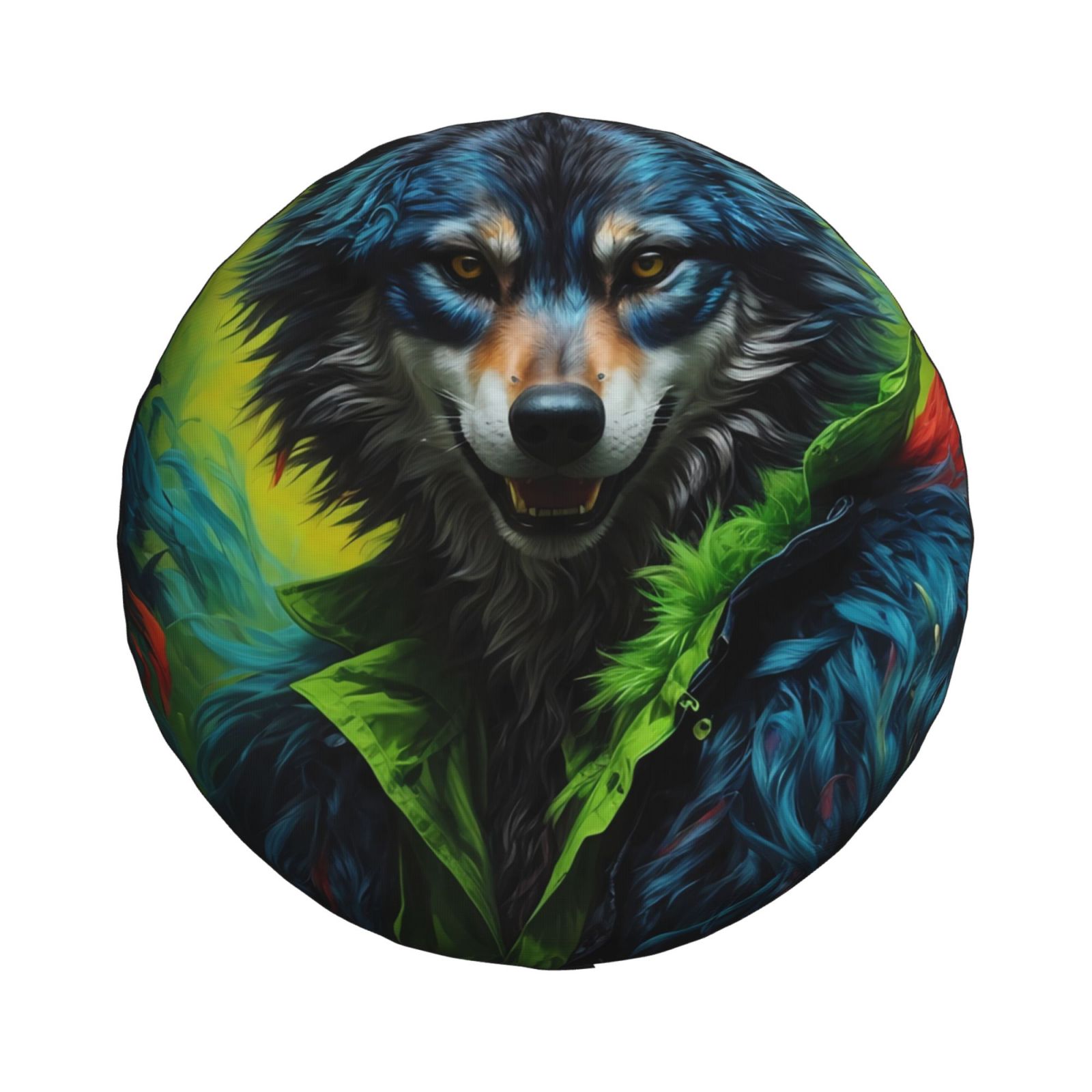 Haiem Spare Tire Cover , Wheel Cover with Realistic Style Wolf Warrior ...