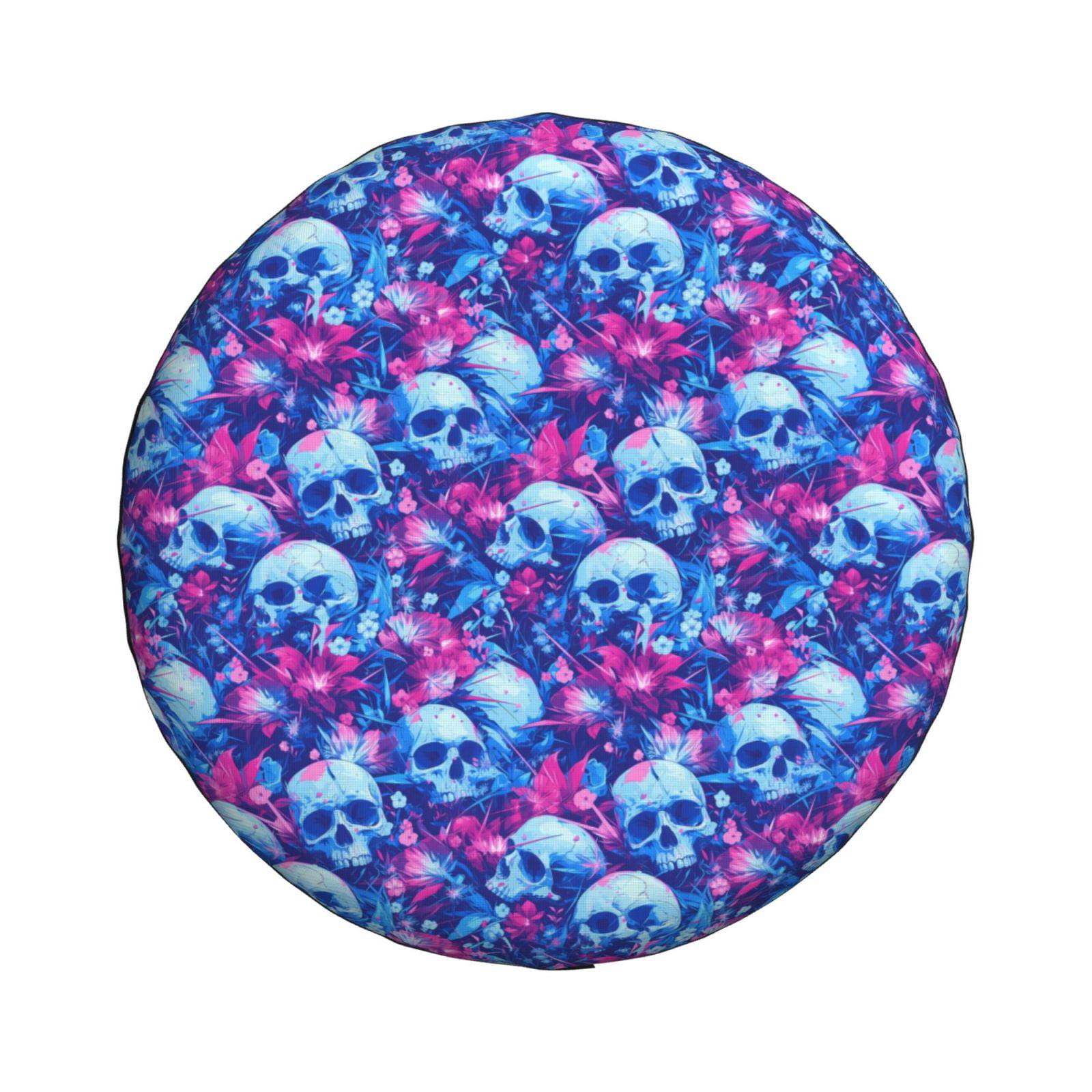Haiem Spare Tire Cover , Wheel Cover with blue Skull purple flower ...