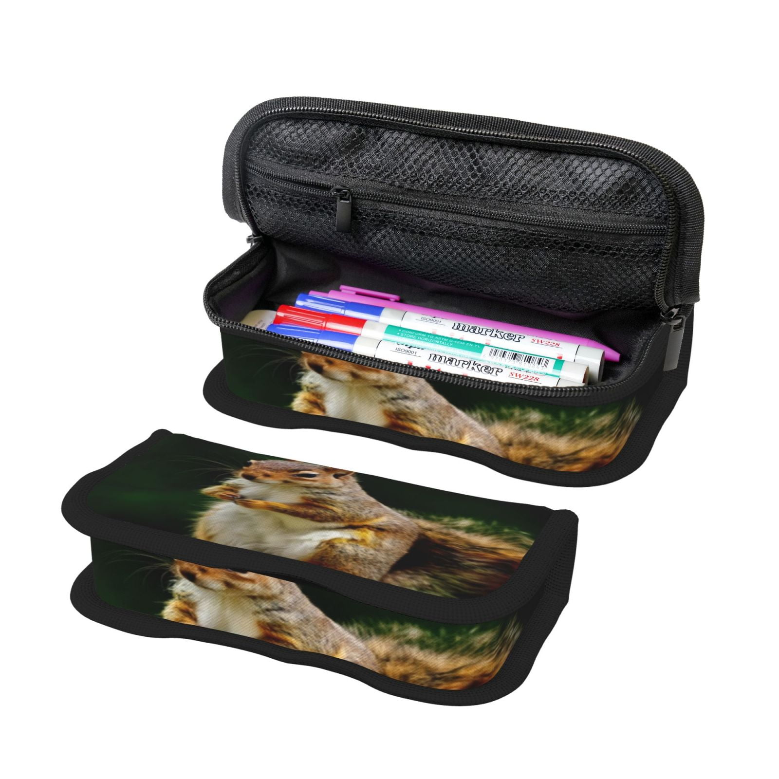 Haiem Squirrels Eating Peanuts On The Tree Printed Large Pencil Case ...