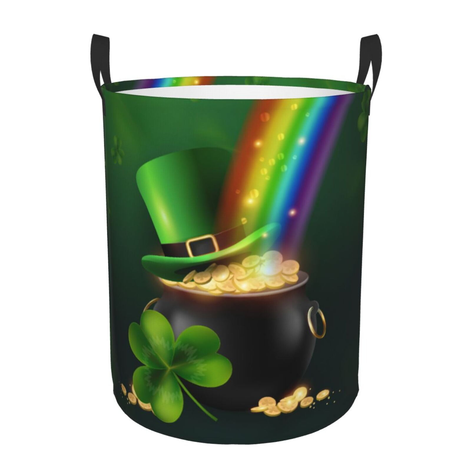 Haiem St. Patrick'S Day4 Leather Dirty Clothes Laundry Basket,Sturdy & Waterproof,Collapsible ...