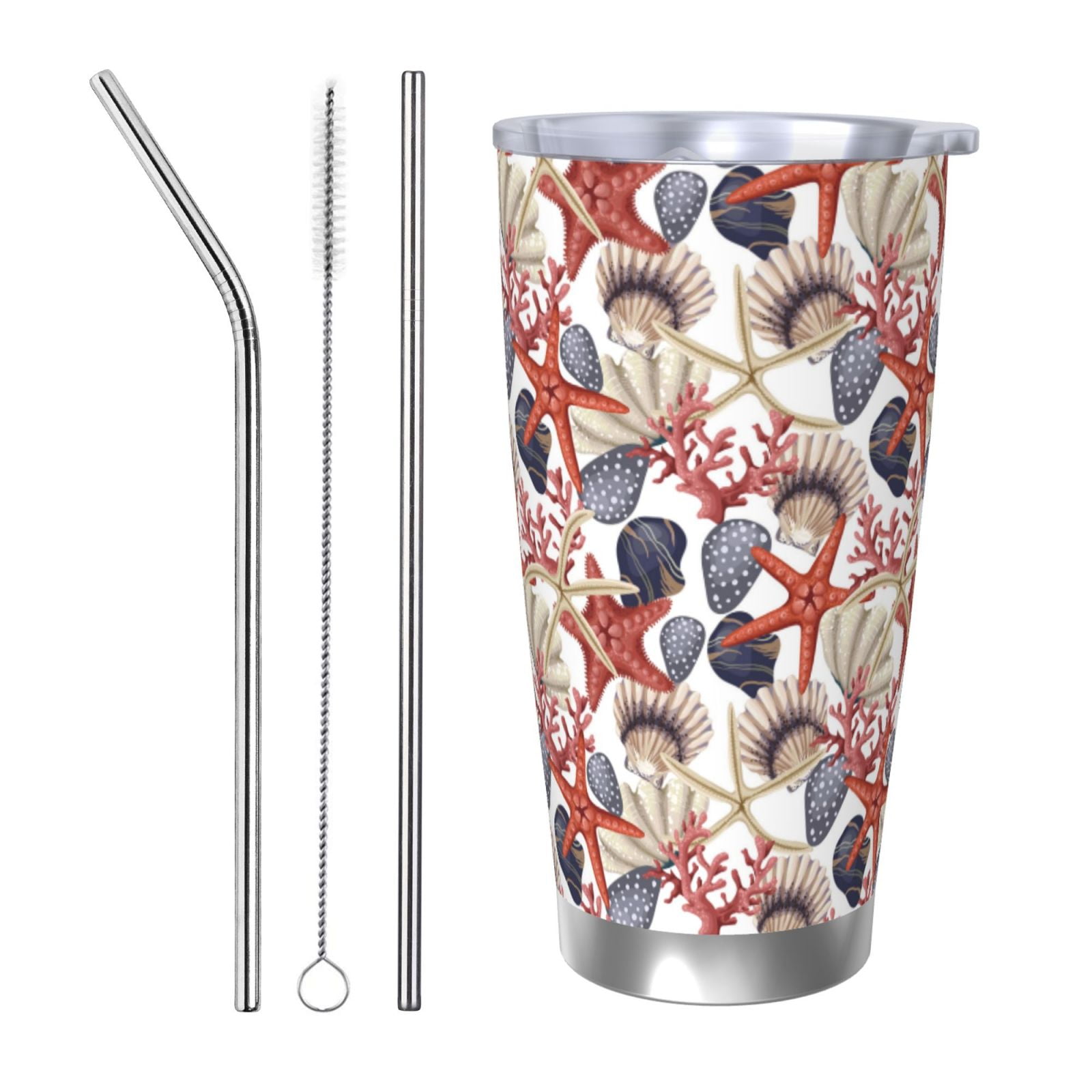 Haiem Starfish Shell Printed 20oz Straight Skinny Car Cups With ...