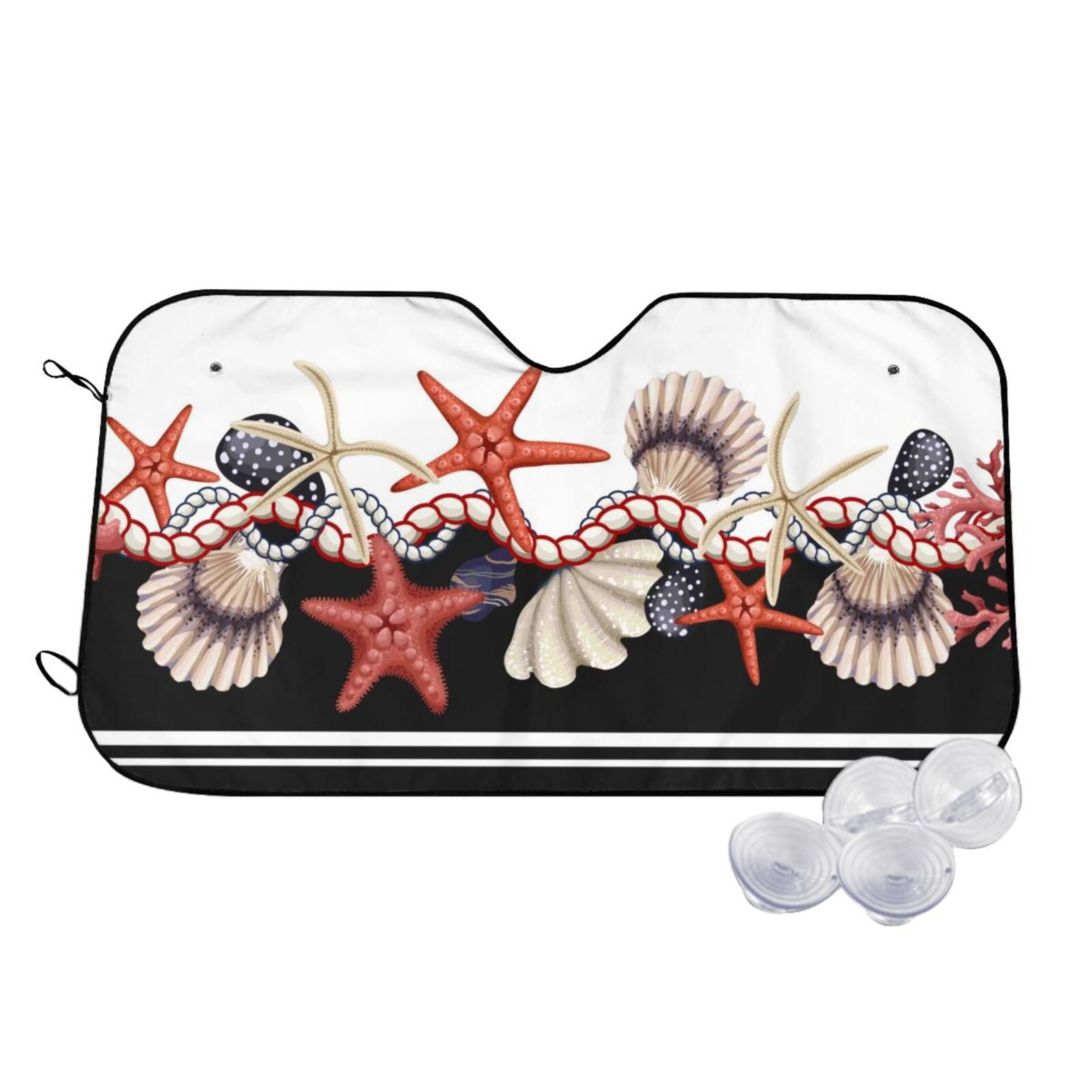 Haiem Starfishes Shells Car Windshield Sun Shade - Blocks UV Rays Sun ...