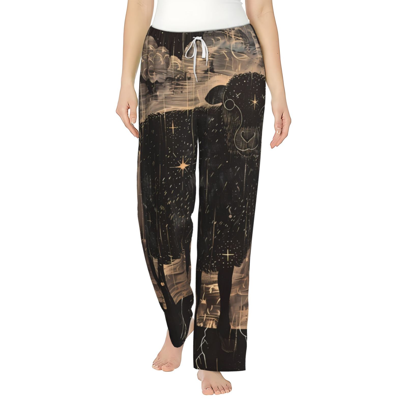 Haiem Starry Night Black Sheep Women's Pajama Pants Ultra Lightweight ...