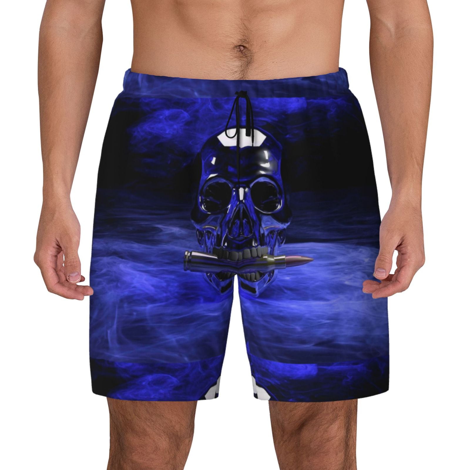 Haiem Steel Skull Mens Swim Trunks with Compression Liner 2 in 1 ...