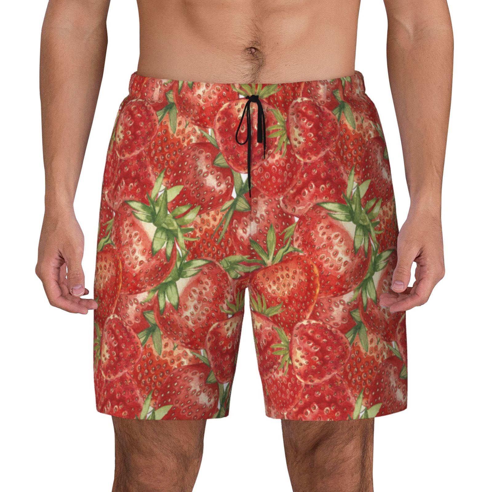 Haiem Strawberry Mens Swim Trunks with Compression Liner 2 in 1 ...