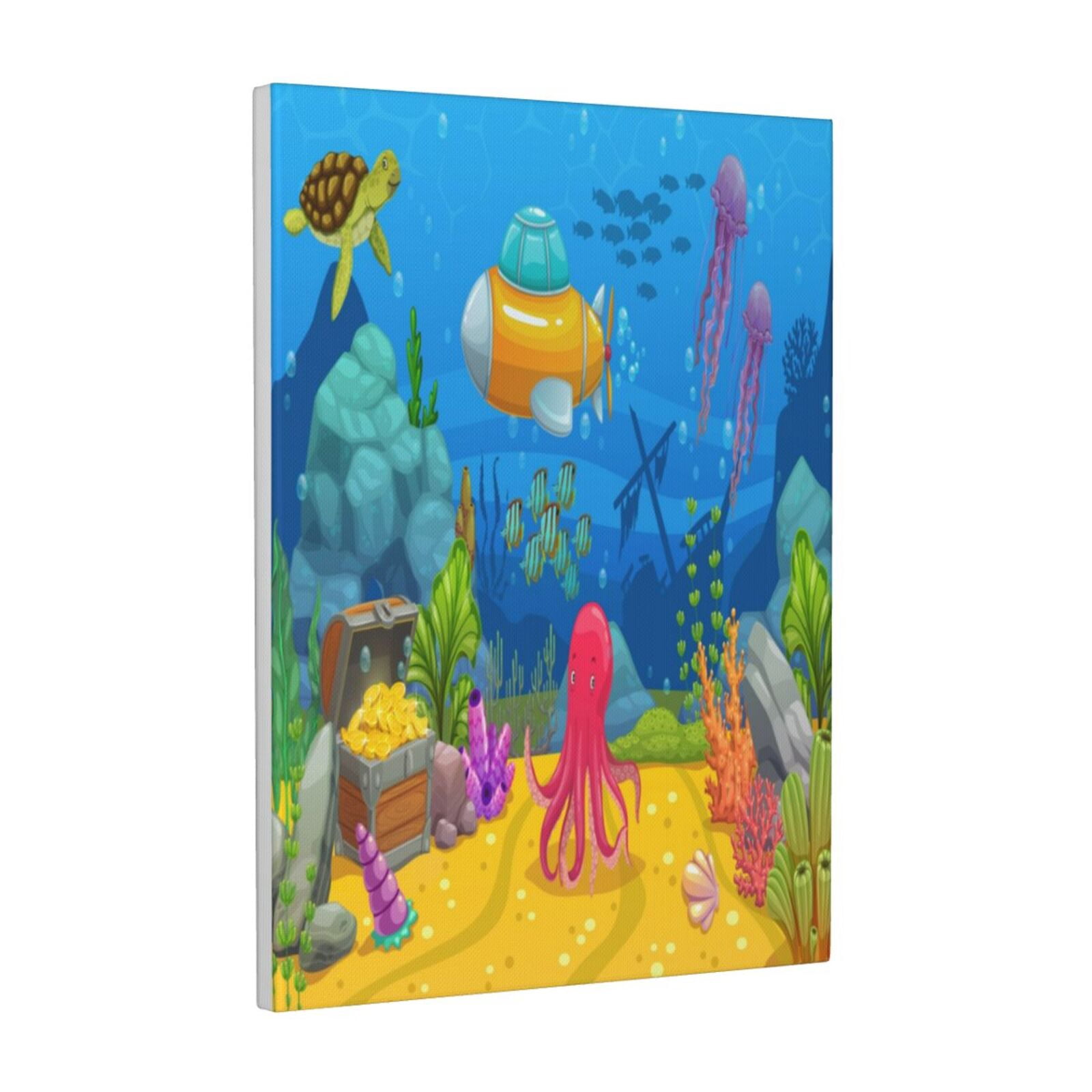 Haiem Submarine And Landscape Print 30x40in Canvas Decorative Picture ...