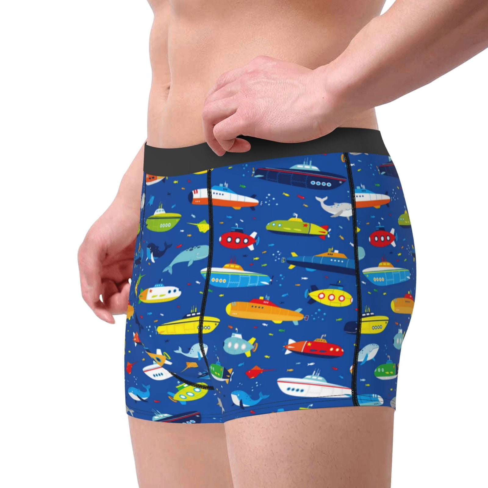 Haiem Submarines And Whales Men's Boxer Briefs, Every Day Comfort ...