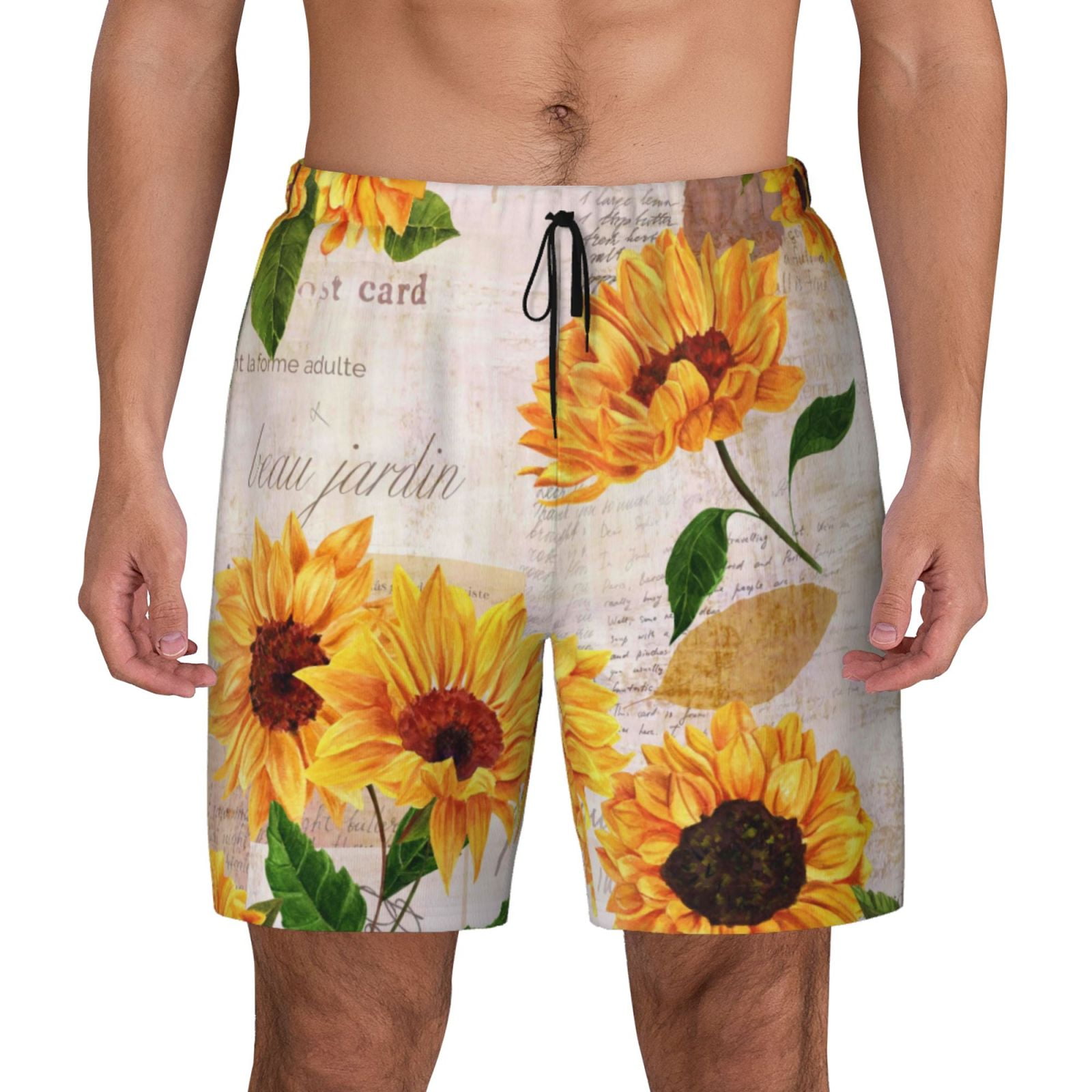 Haiem Sunflower 5 Mens Swim Trunks with Compression Liner 2 in 1 ...