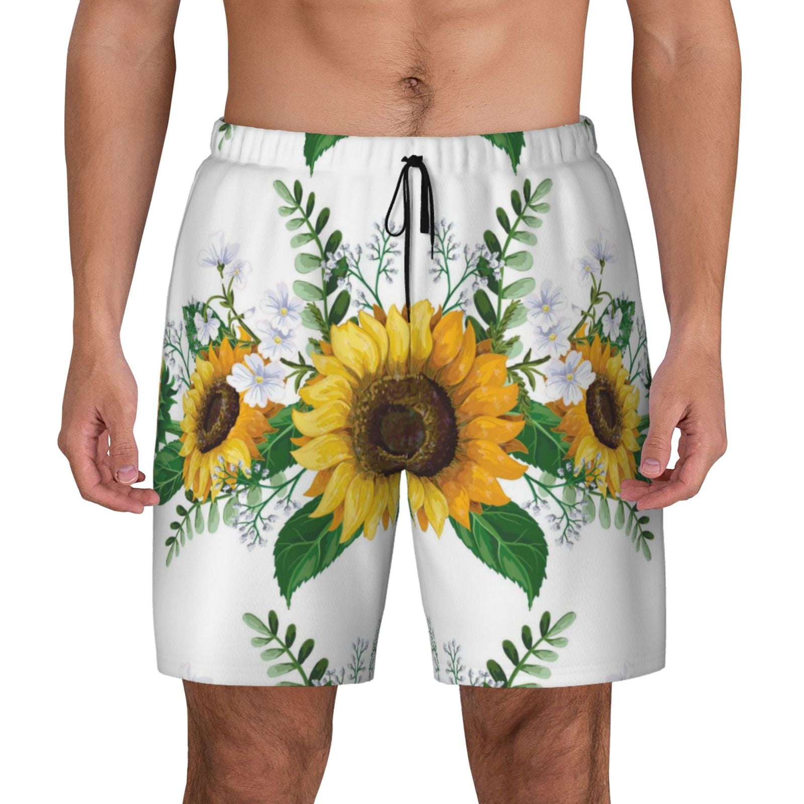 Haiem Sunflowers (2) Mens Swim Trunks with Compression Liner 2 in 1 ...