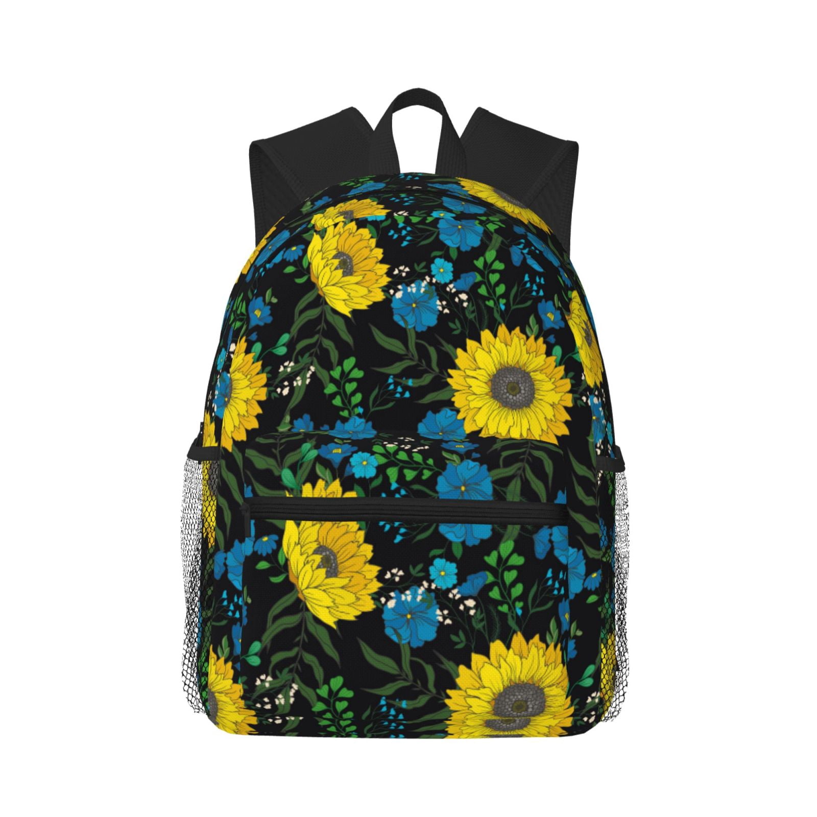 Haiem Sunflowers And Blue Flower Lightweight Backpack for School ...