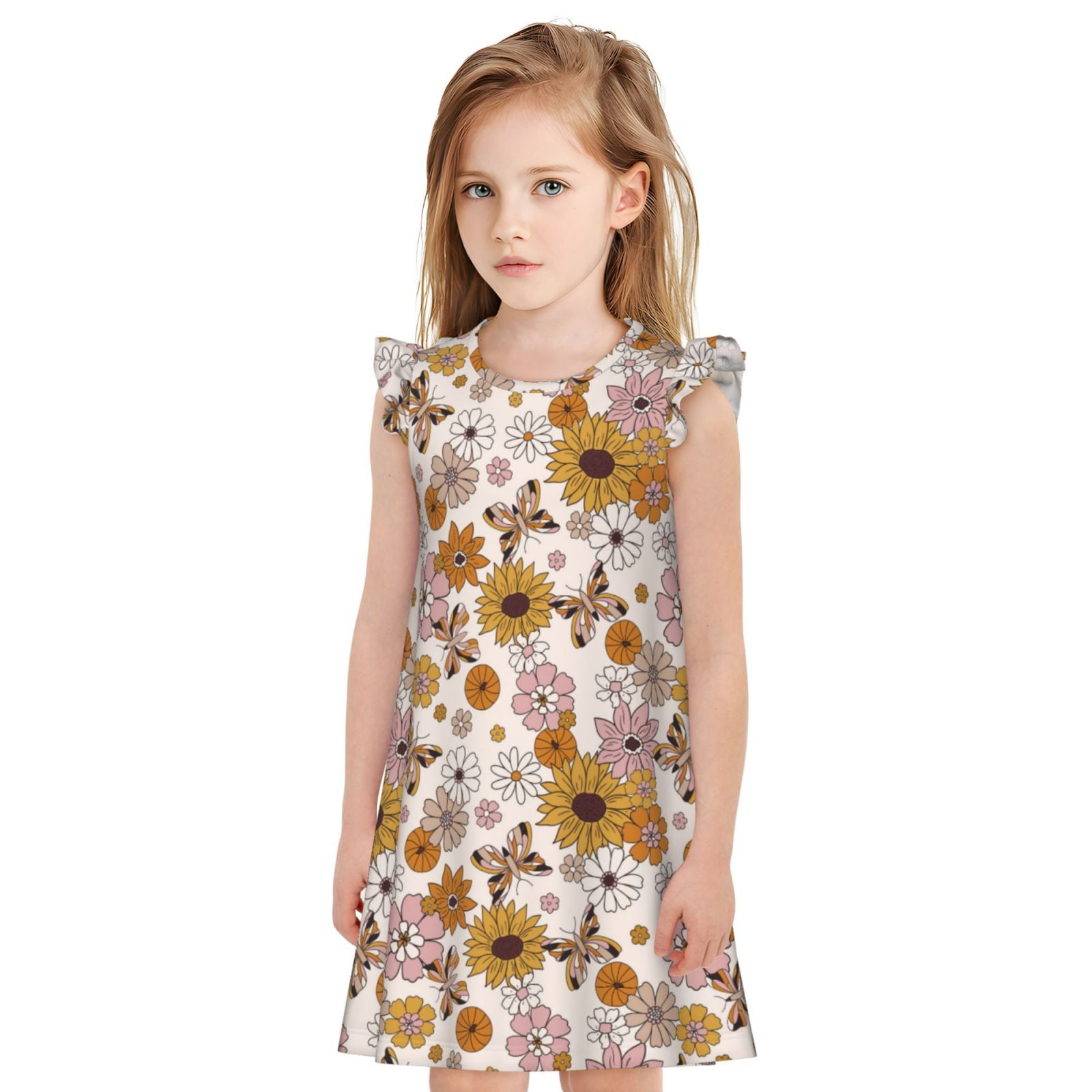 Haiem Sunflowers And Butterflies Printed Girls Nightgowns Sleepwear ...