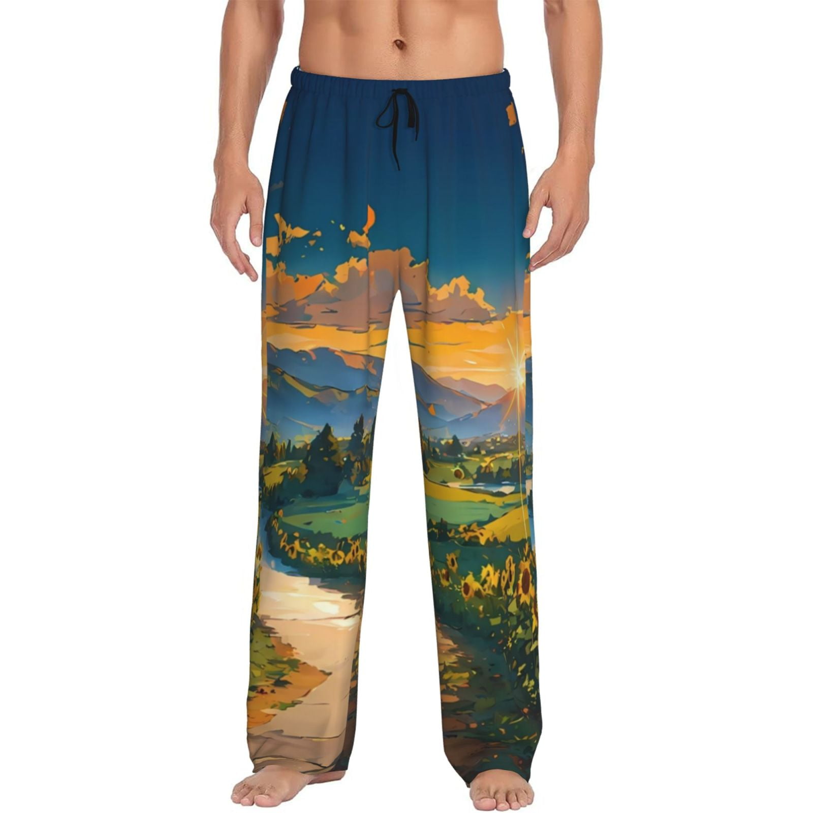 Haiem Sunflowers At Sunset Men's Pajama Pants Ultra Lightweight Pjs ...