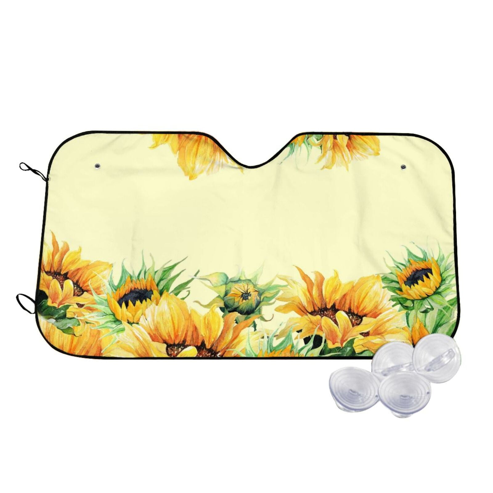 Haiem Sunflowers On A Yellow Background Car Windshield Sun Shade ...