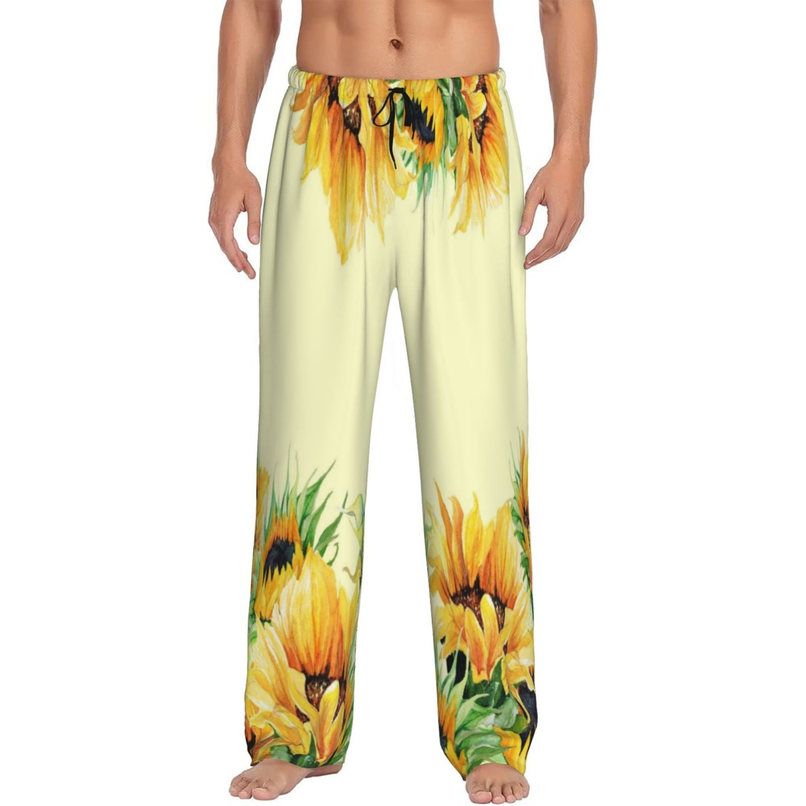 Haiem Sunflowers On A Yellow Background Men's Pajama Pants Ultra ...