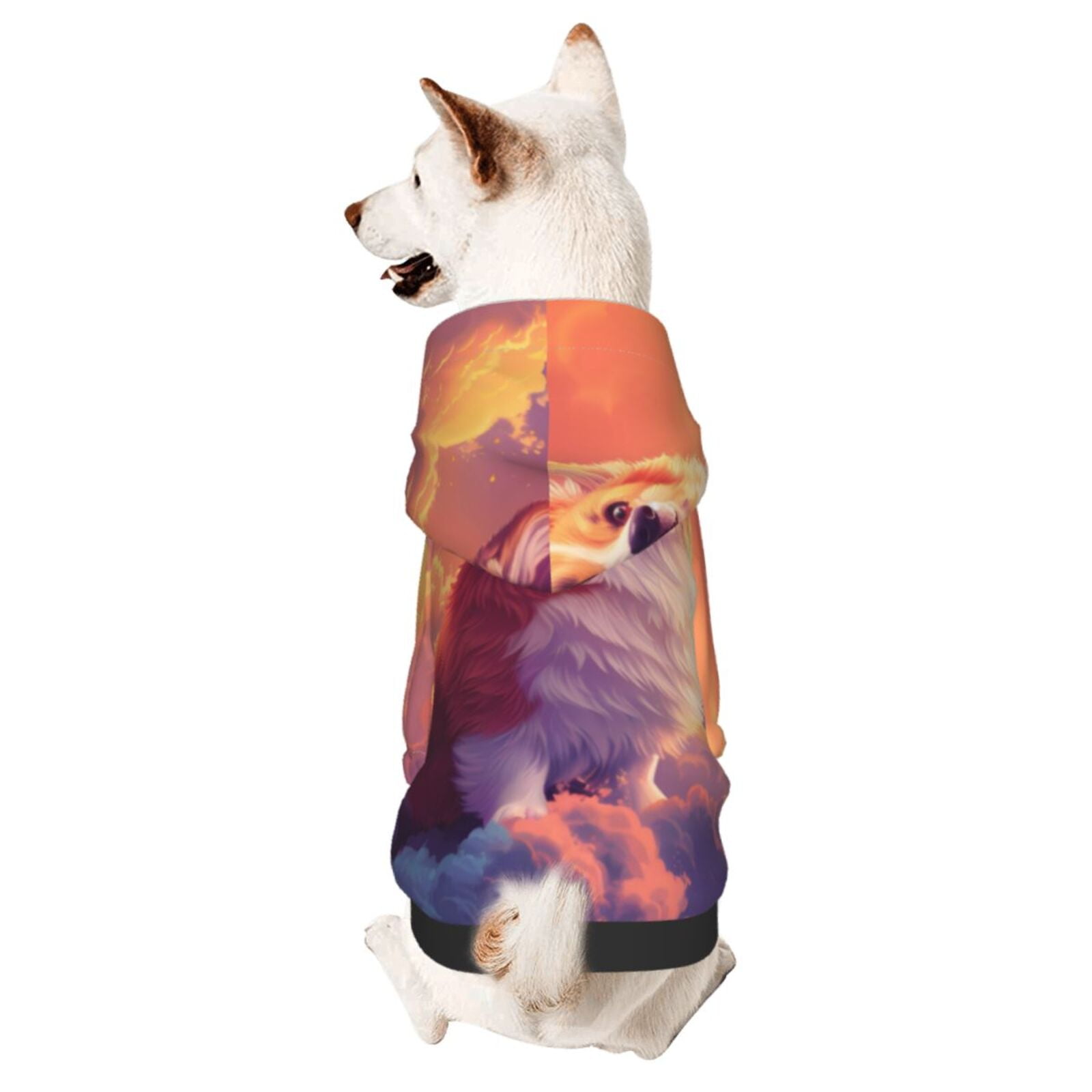 Haiem Sunset Cloud Corgi for Winter Dog Hoodie Sweatshirts with Pockets ...