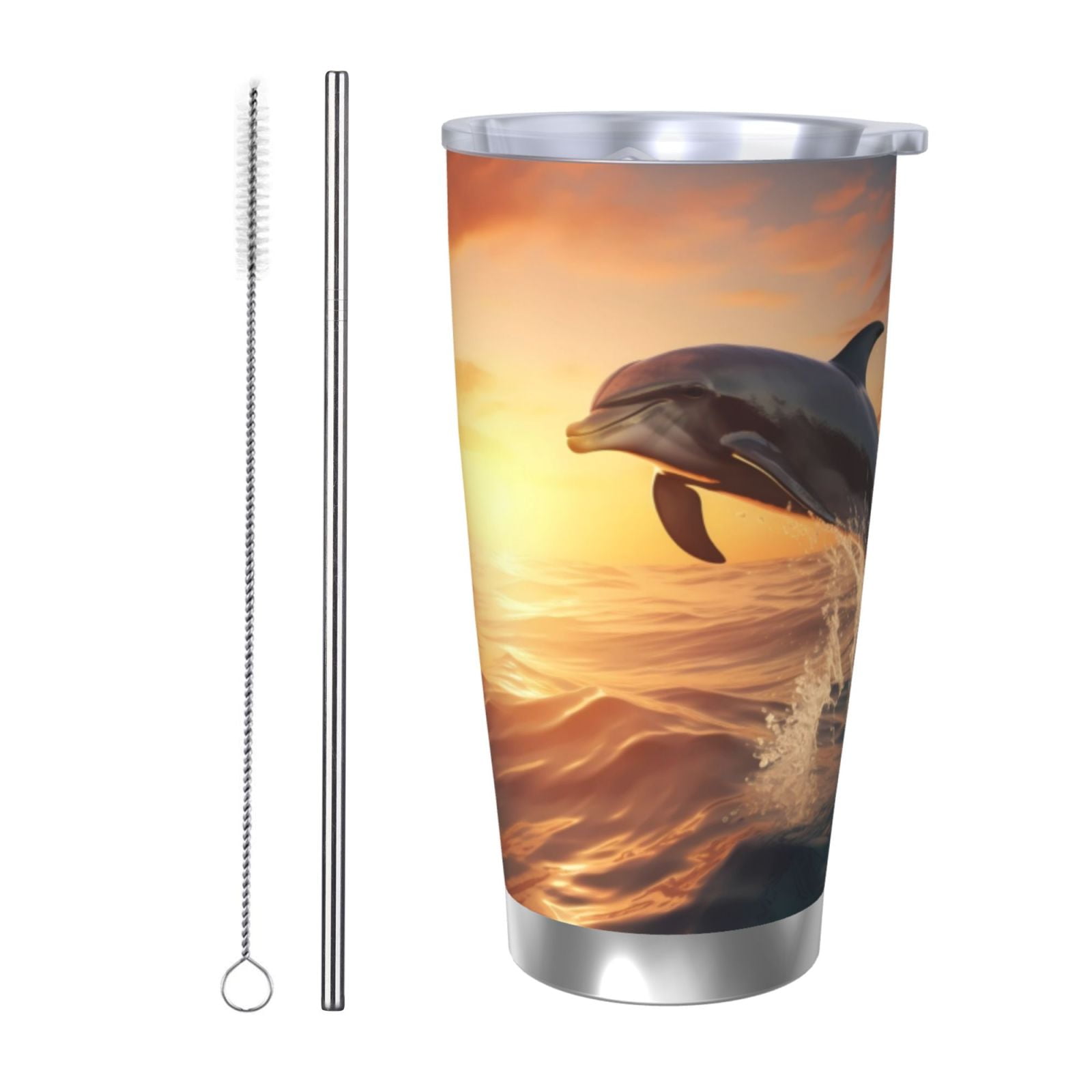 Haiem Sunset Dancing Dolphin A Printed 20oz Straight Skinny Car Cups ...
