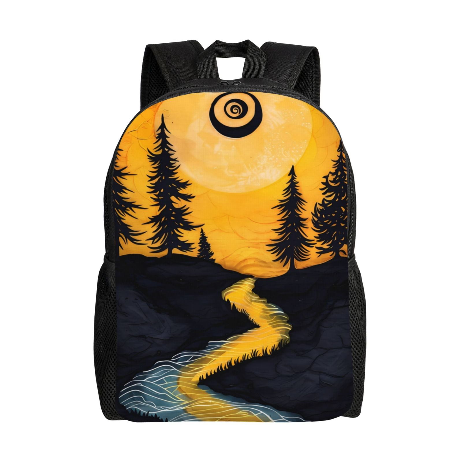 Haiem Sunset River Pine Trees Backpack - Stylish and Durable 15-inch ...