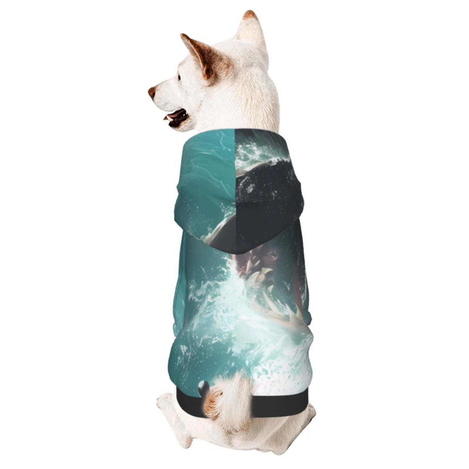Haiem Surfing Shark for Winter Dog Hoodie Sweatshirts with Pockets Warm ...