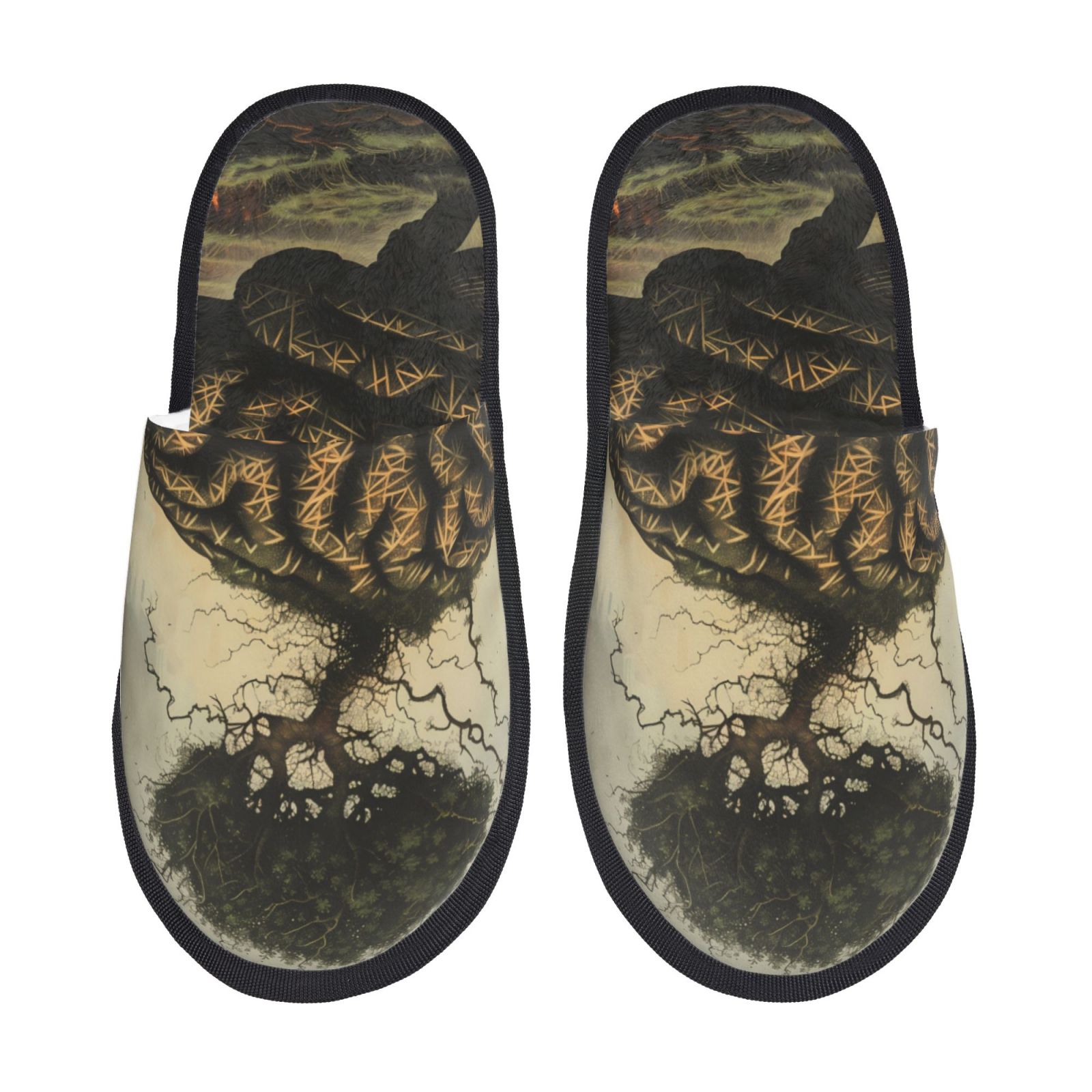 Haiem Surreal Brain Tree Print Fuzzy Slippers for Women Plush Slippers ...