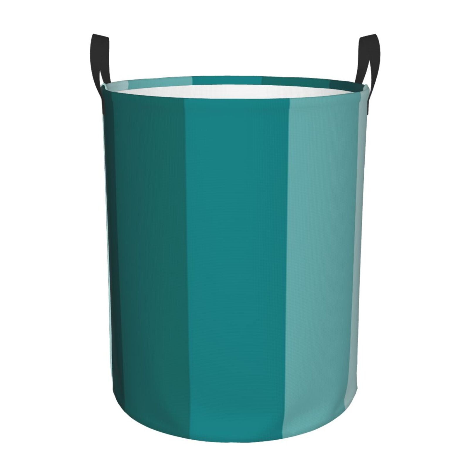 Haiem Teal Color Print Laundry Basket, Laundry Hamper, Collapsible ...