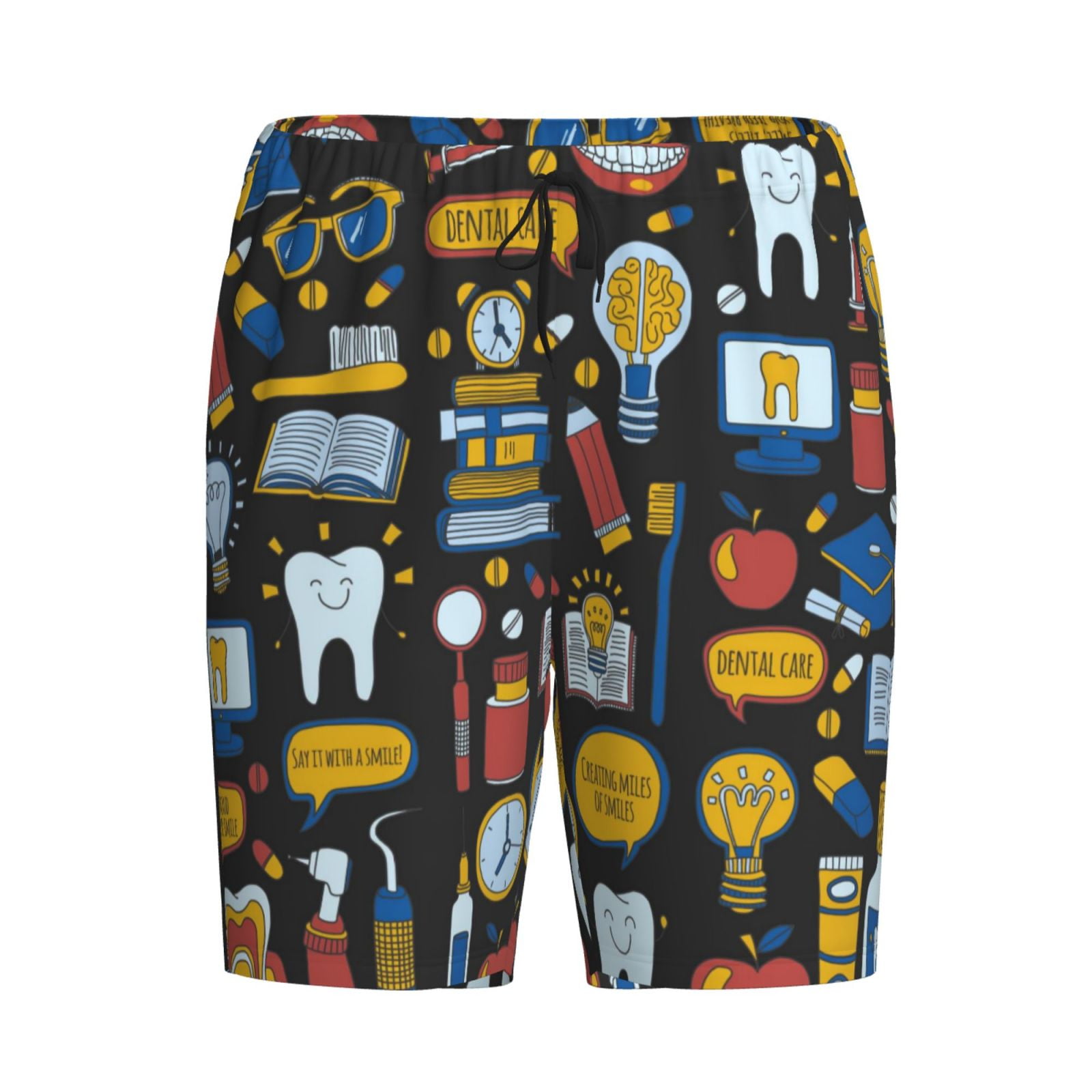 Haiem Teeth Men's Pajama Short with Soft Woven Cotton Elastic Waistband ...