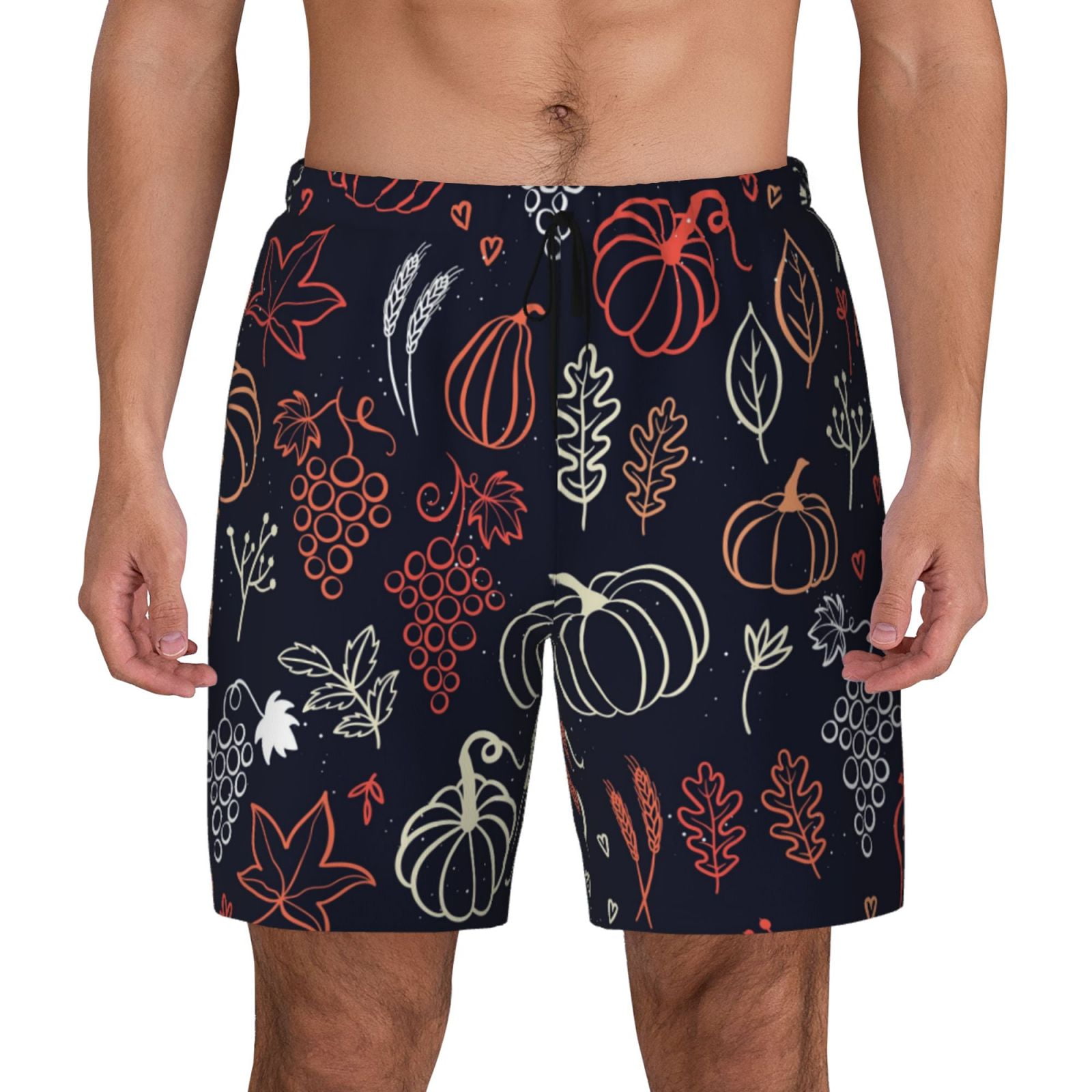 Haiem Thanksgiving Mens Swim Trunks with Compression Liner 2 in 1 ...