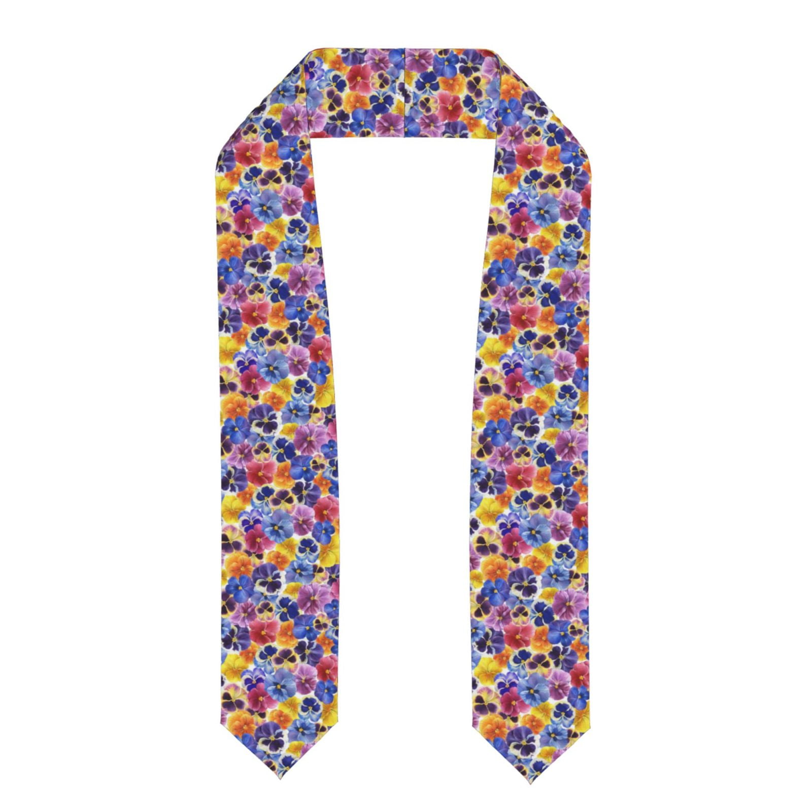 Haiem The Garden Tricolor Pansy Flower Pattern Graduation Stole 2024 ...