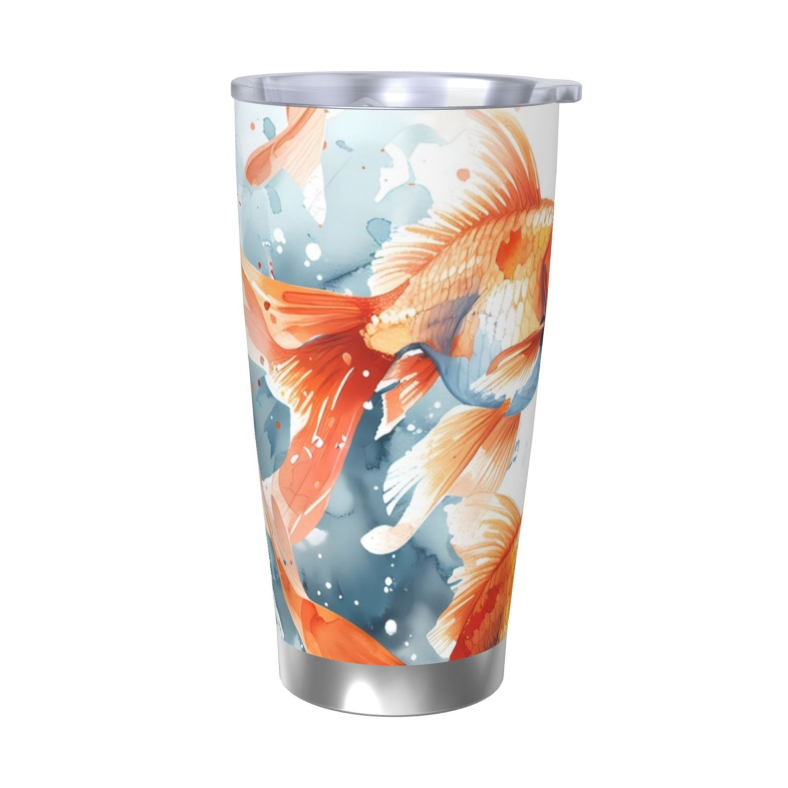 Haiem Three Goldfish Watercolor Splash Printed 20oz Straight Skinny Car ...