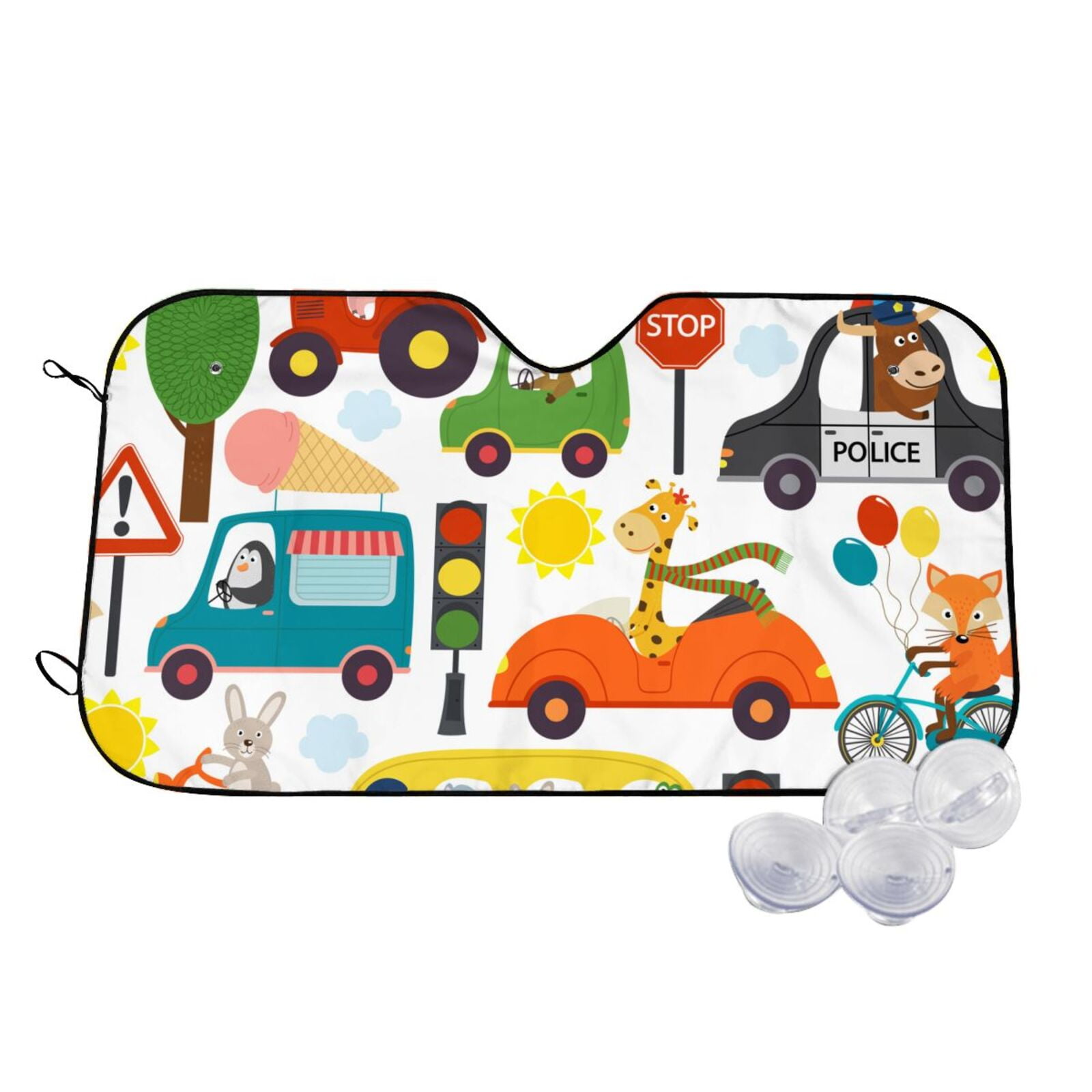 Haiem Transports with Animals Car Windshield Sun Shade - Blocks UV Rays ...