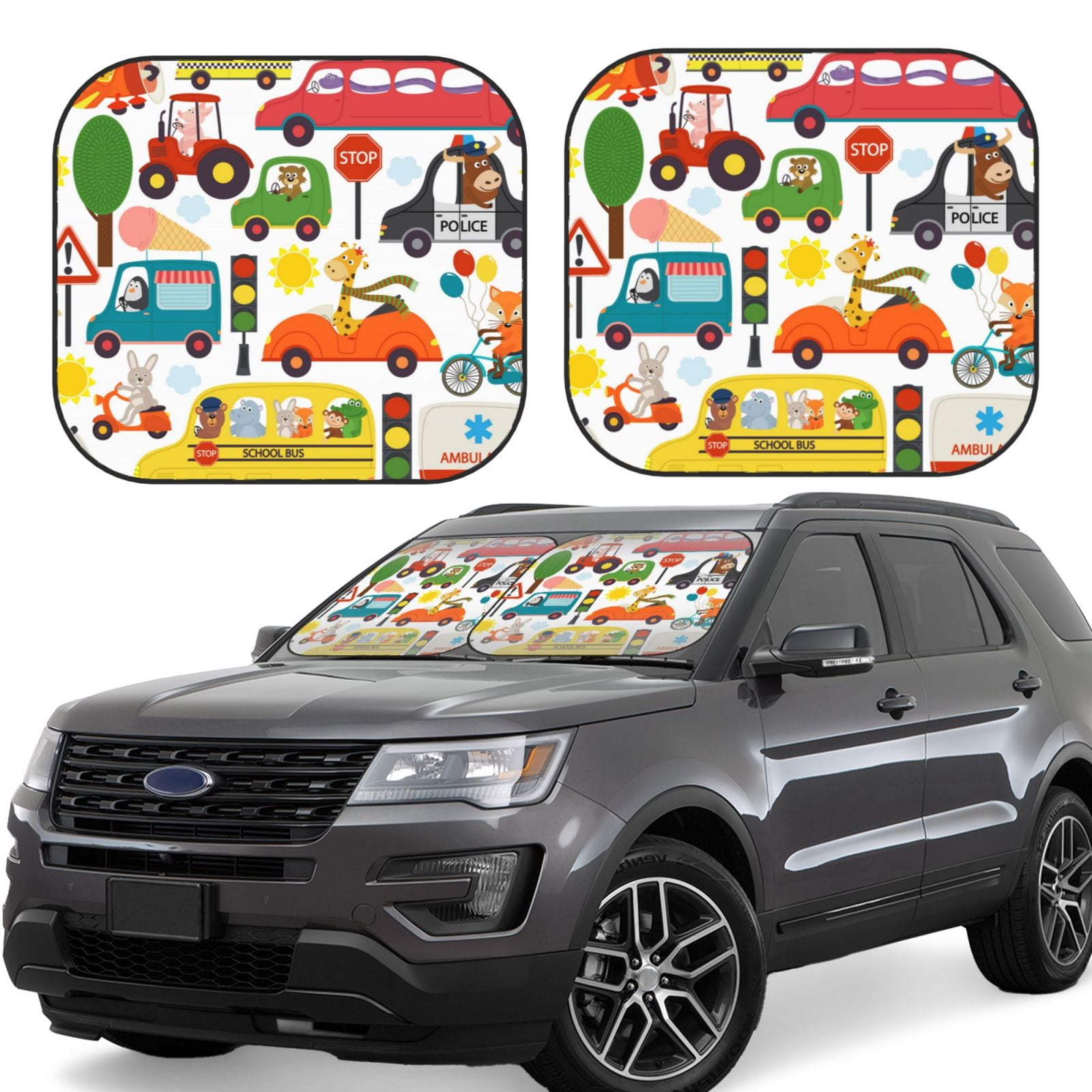 Haiem Transports With Animals Windshield Sun Shade: Universal Foldable ...