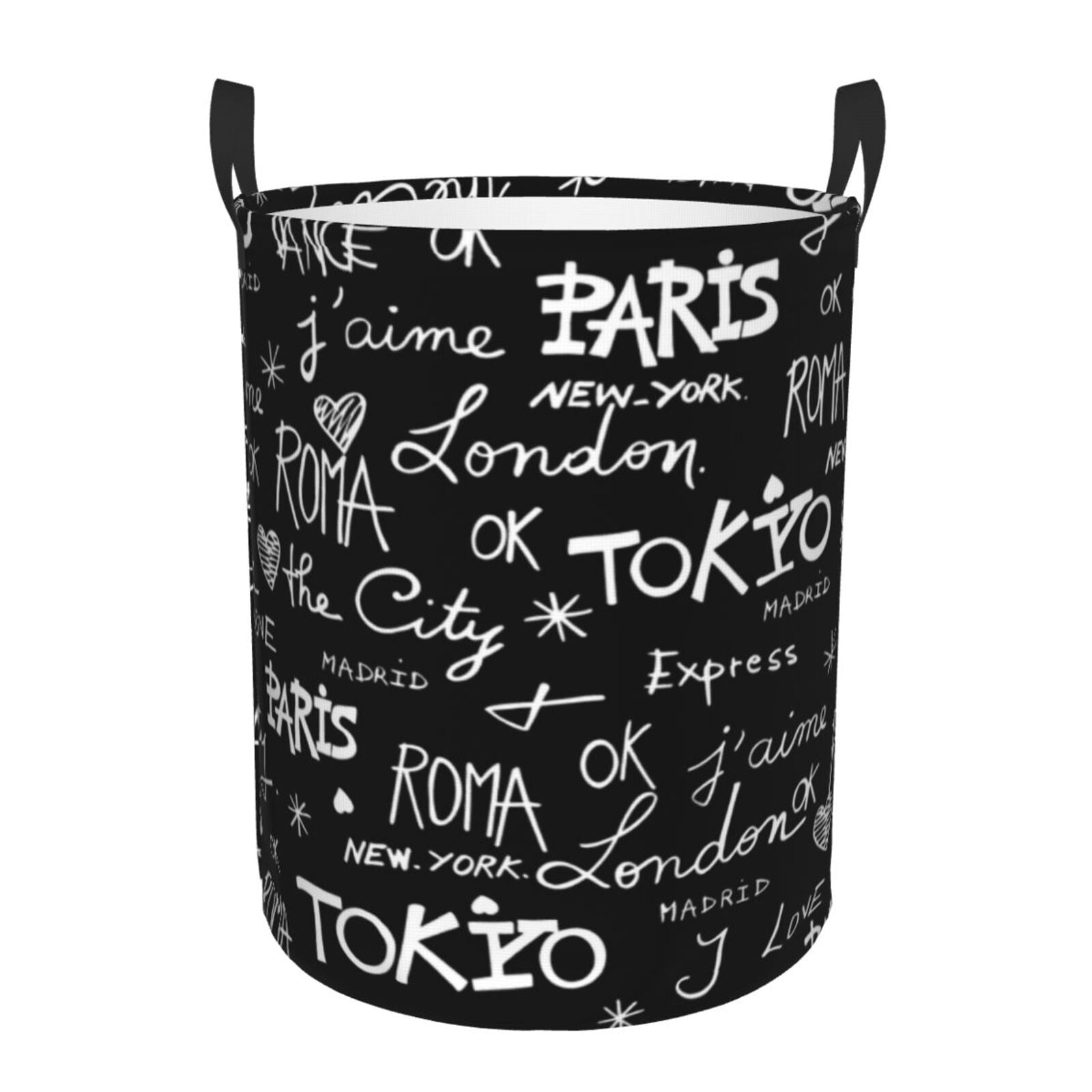 Haiem Travel The World Leather Dirty Clothes Laundry Basket,Sturdy ...