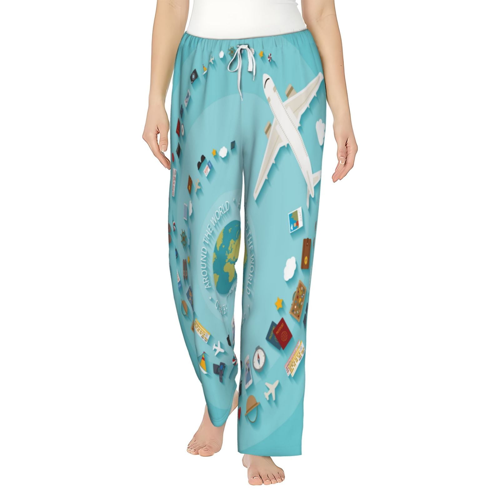 Haiem Travelling on Airplane Women's Pajama Pants Ultra Lightweight Pjs ...
