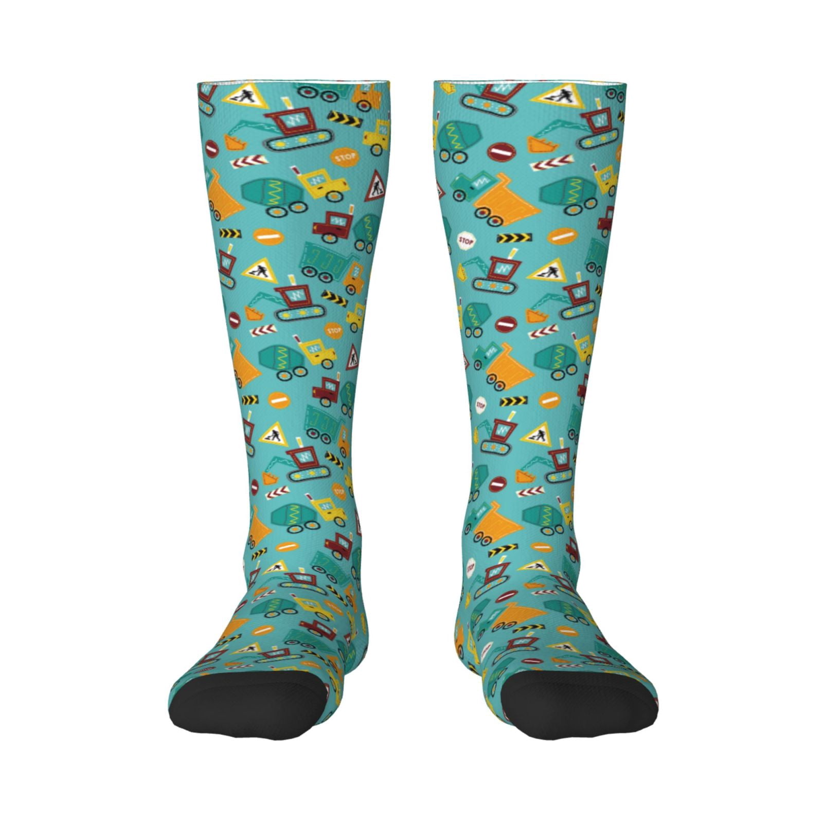 Haiem Trucks And Excavators Socks, Funny Novelty Crazy Design Cotton ...