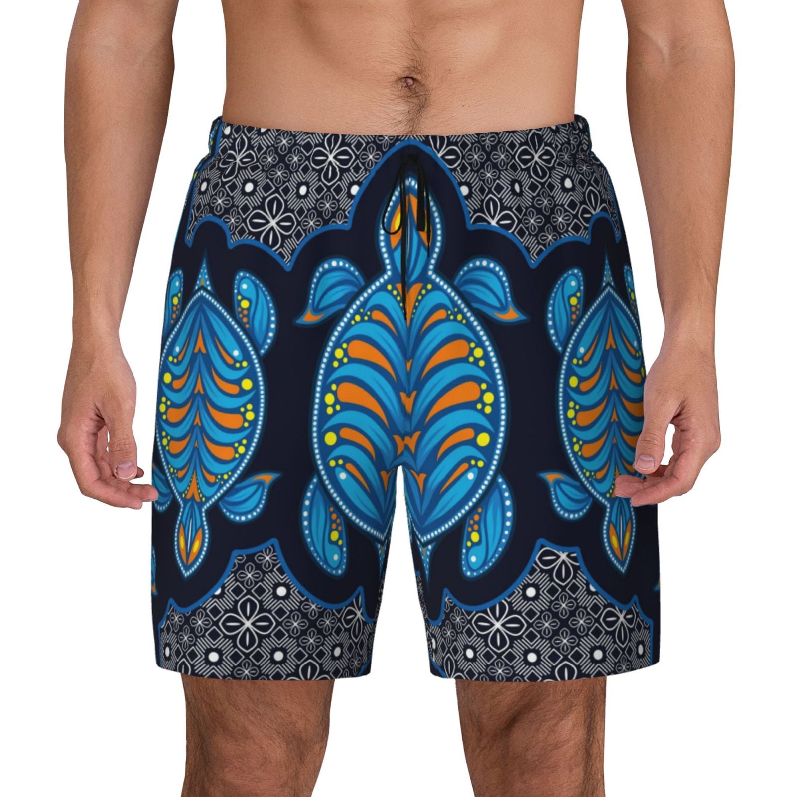 Haiem Turtle Mens Swim Trunks with Compression Liner 2 in 1 Swimming ...