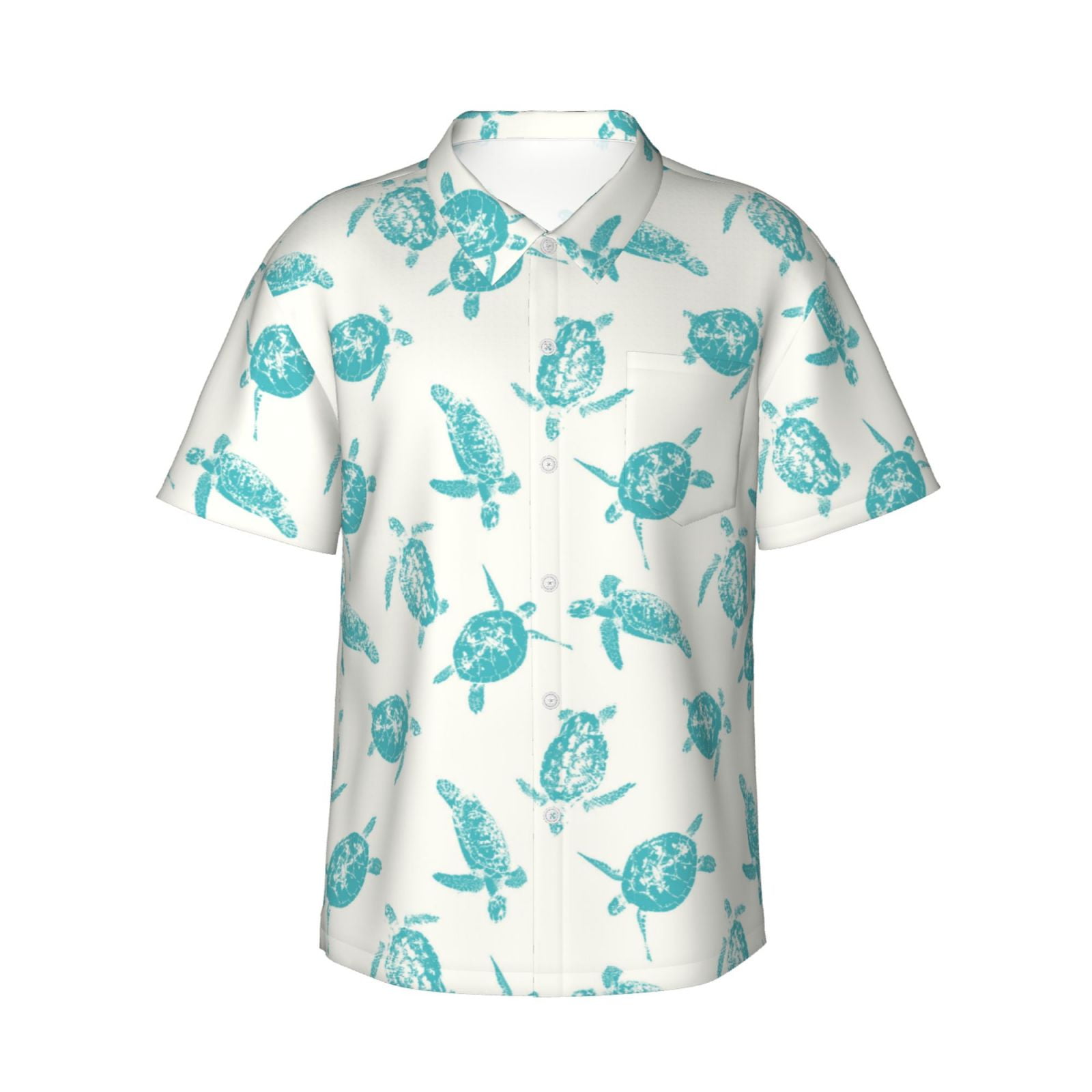 Haiem Turtle Printed Hawaiian Shirt for Men - Men’s Casual Beach Summer ...