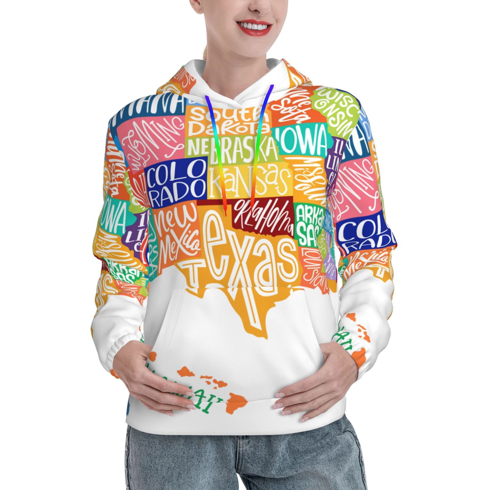 Haiem USA MAP for Men's Fashion Hoodies & Sweatshirts with Kangaroo ...