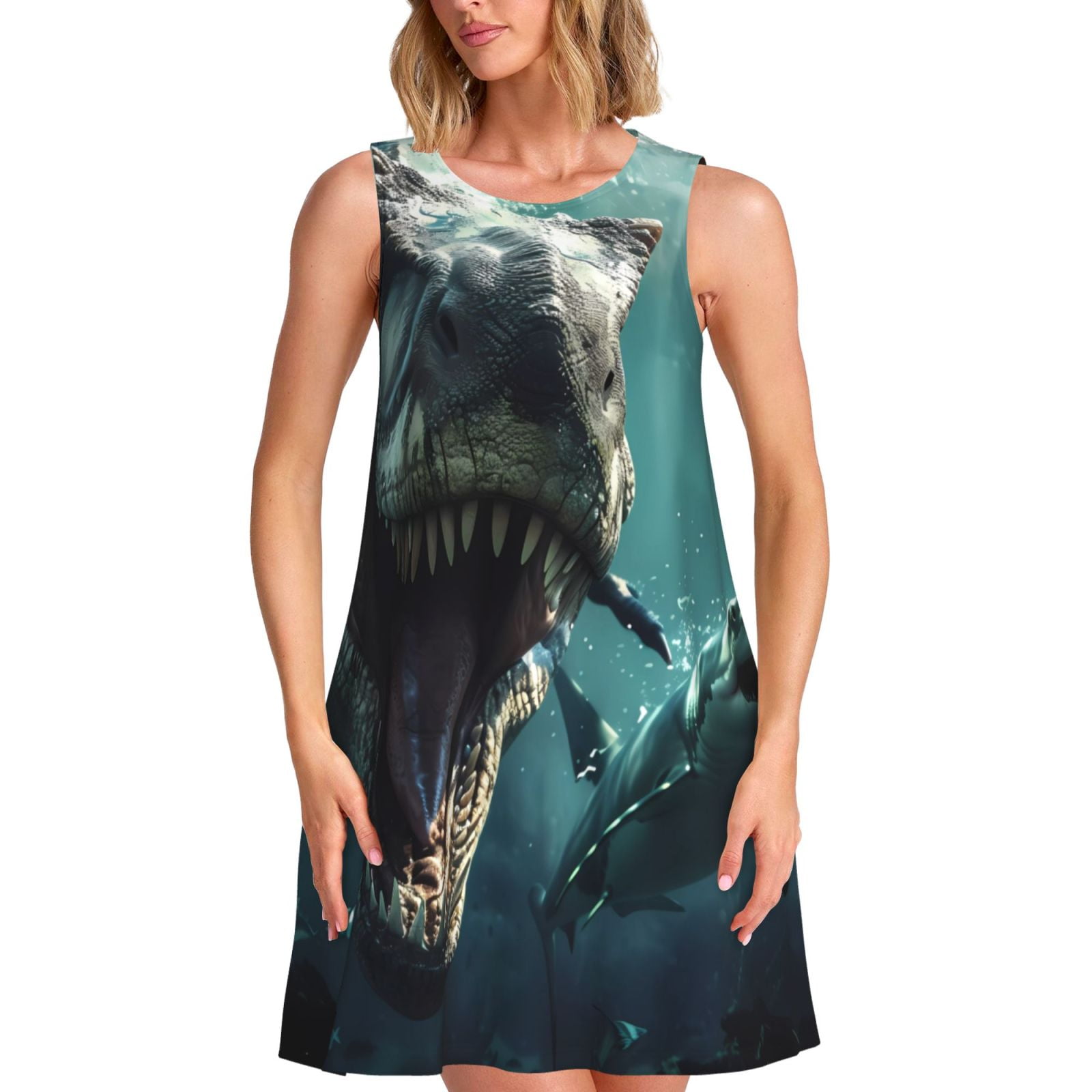 Haiem Underwater Dinosaur Shark for Women’s Summer Dresses – Casual ...