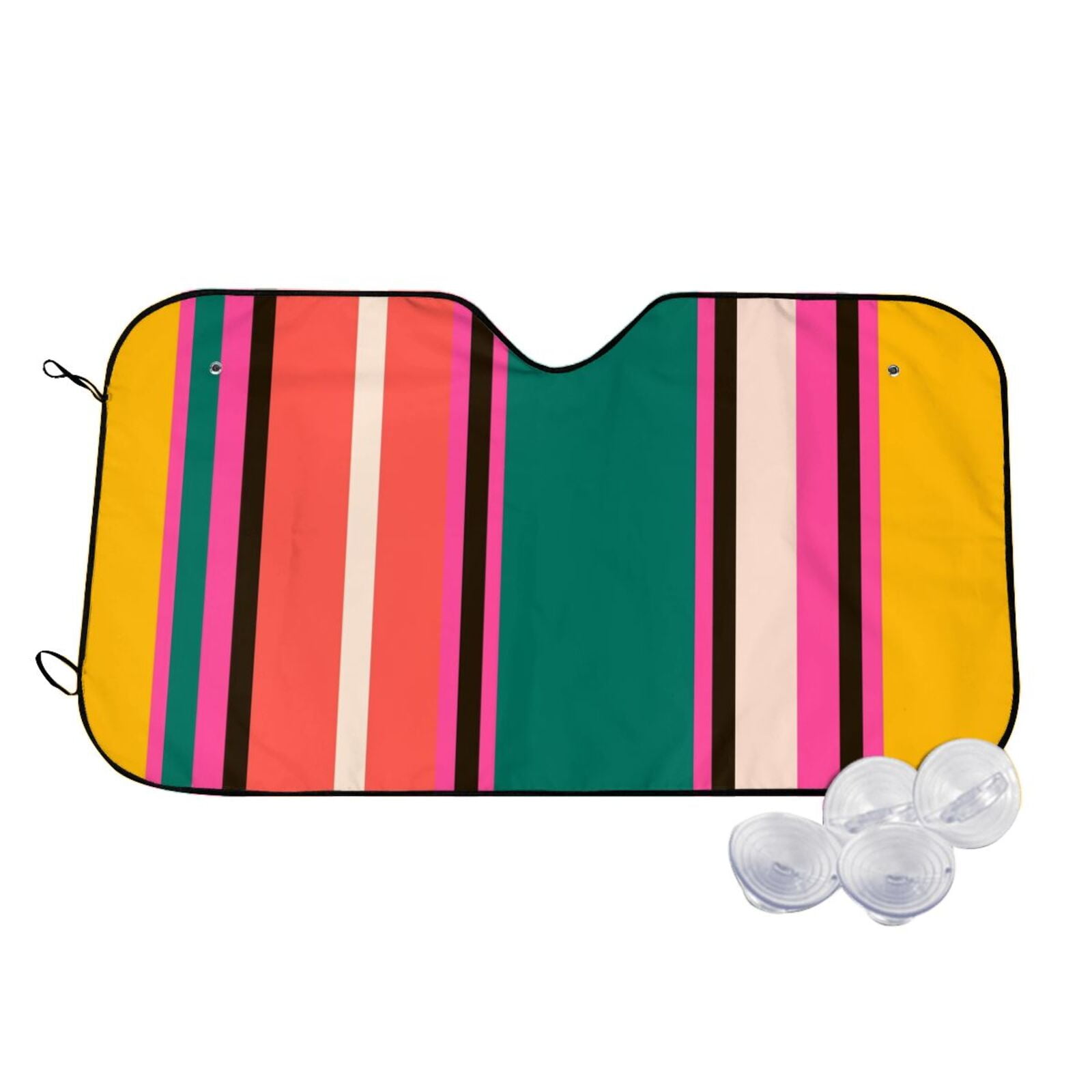 Haiem Vertical Stripes Car Windshield Sun Shade - Blocks UV Rays Sun ...