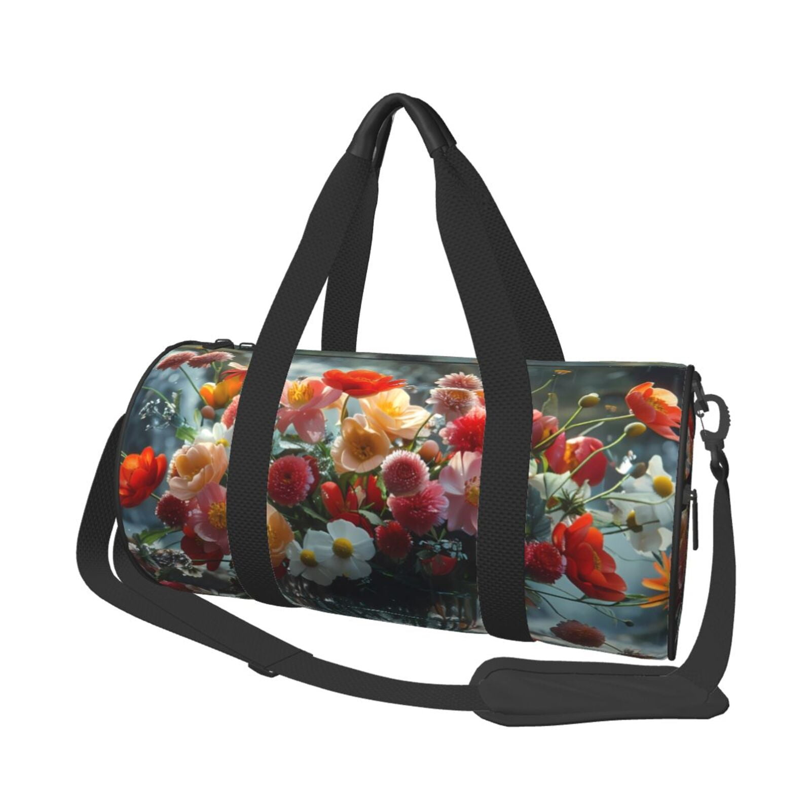 Haiem Vibrant Bouquet Waterfall Pattern Gym Bag for Women Men ...