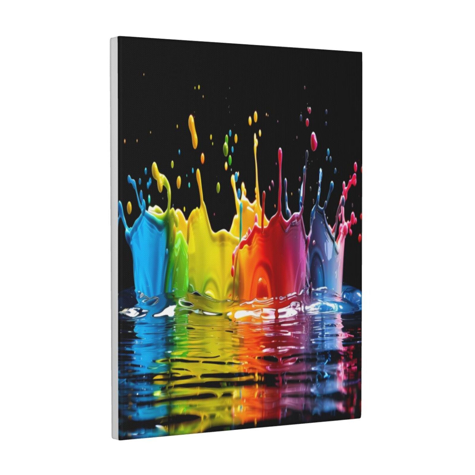 Haiem Vibrant Color Splash Print 30x40in Canvas Decorative Picture ...