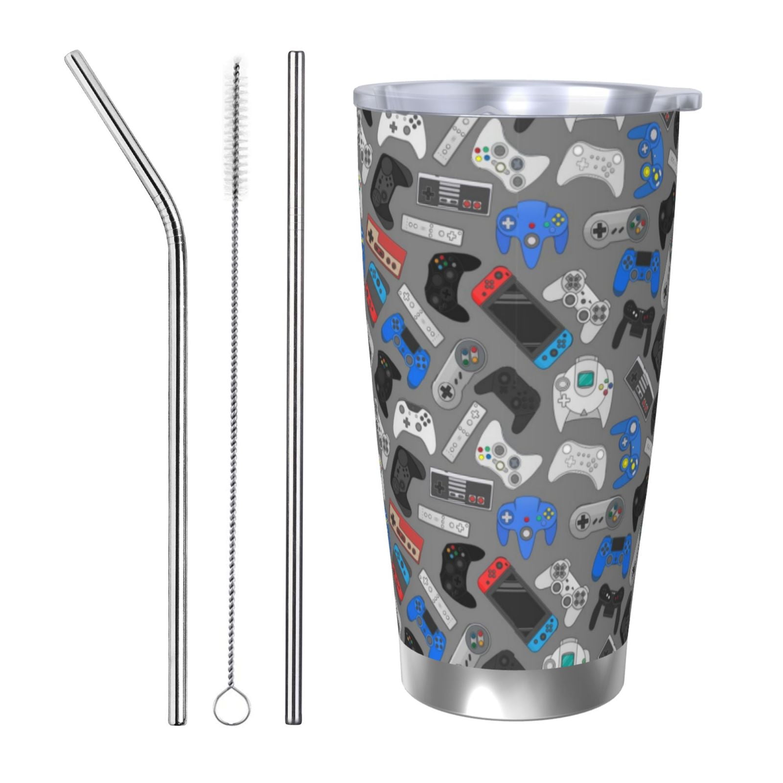 Haiem Video Game Printed 20oz Straight Skinny Car Cups With Insulated ...