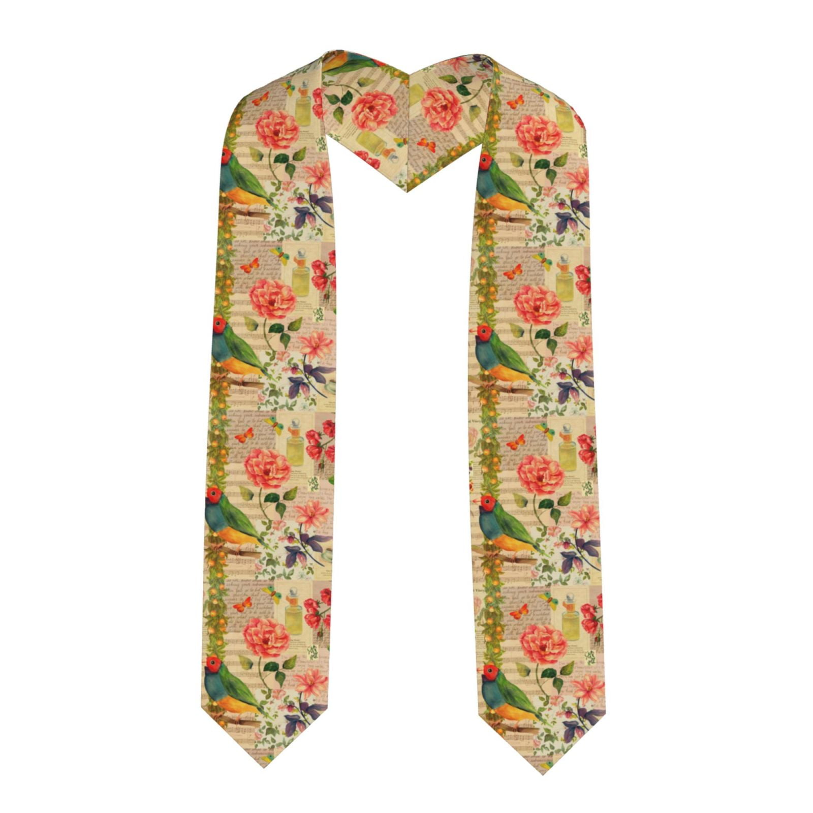 Haiem Vintage Bird Pattern Graduation Stole 2024 | Premium Satin Sash ...