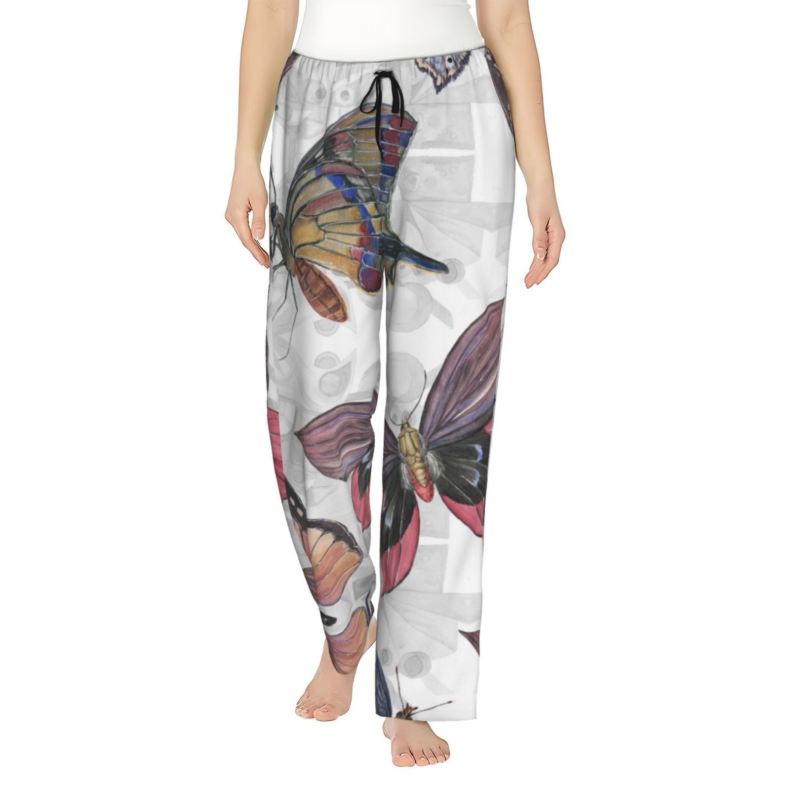 Haiem Vintage Butterflies Women's Pajama Pants Ultra Lightweight Pjs ...
