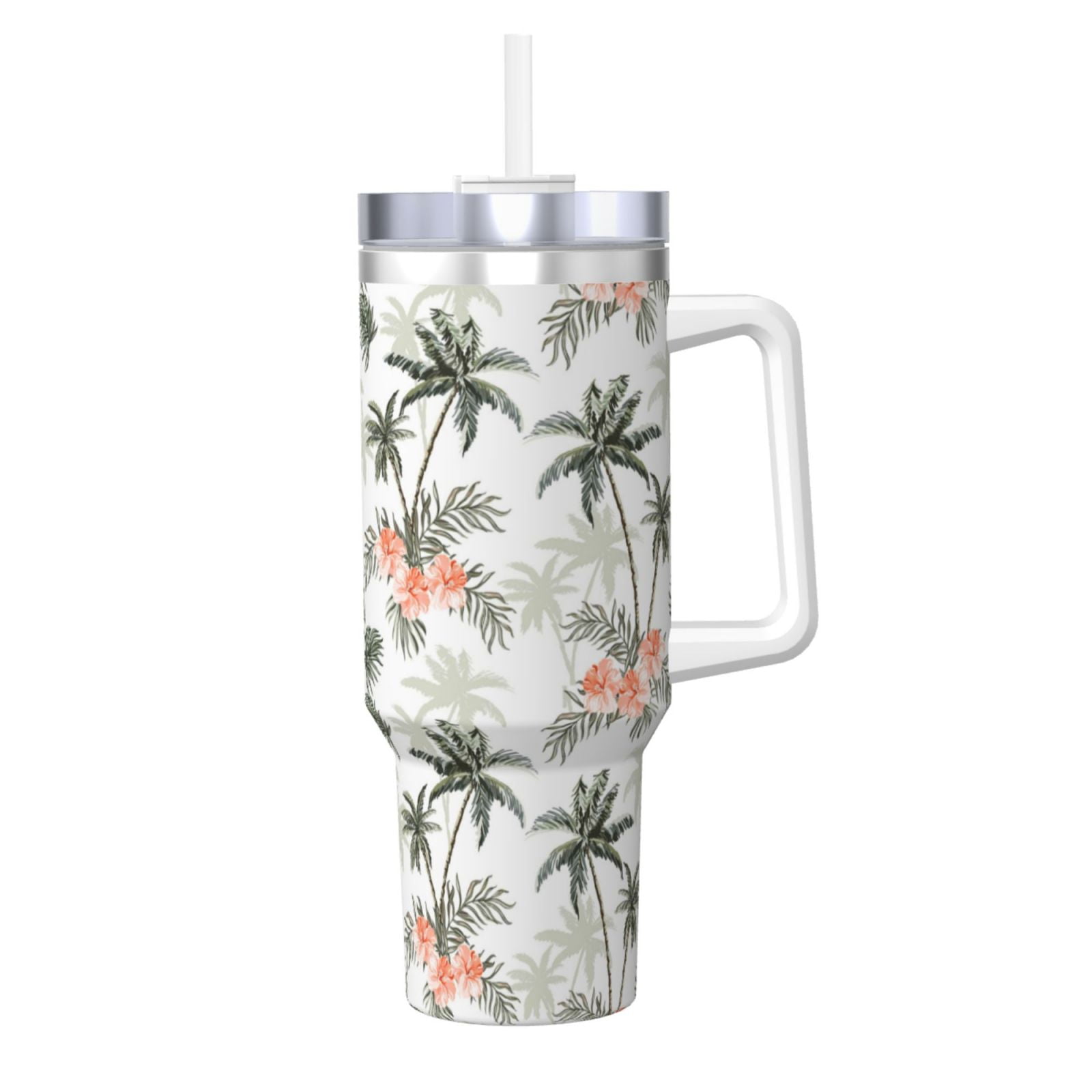 Haiem Vintage Palm Trees Printed 40OZ Ice Bully With Handle - Portable ...