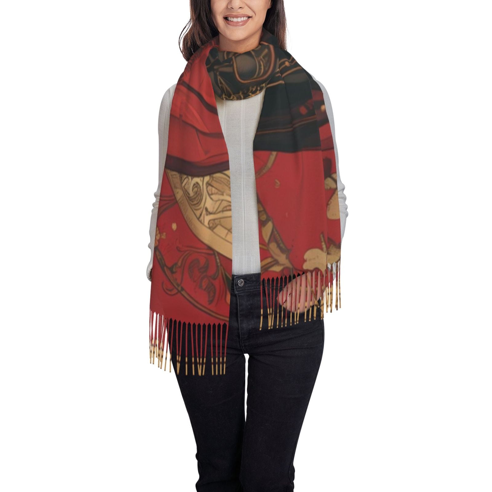 Haiem Vintage Rose Scepter Skull Pattern Women's Long Blanket Scarf ...